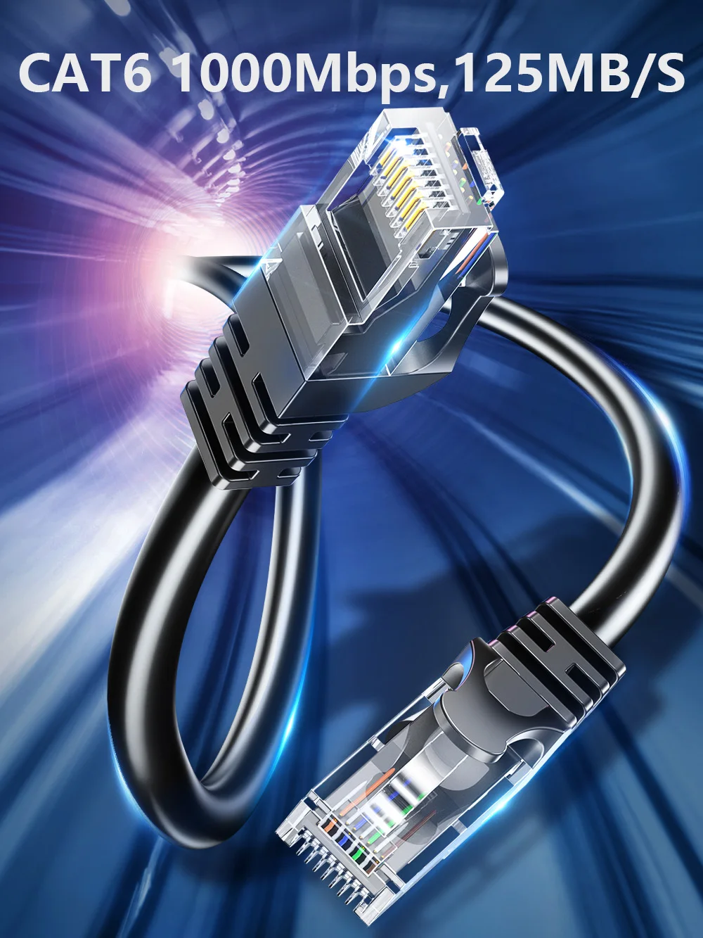 Choice 5m Flat Cable Black Cat6 Ethernet Cable Gigabit High Speed ...