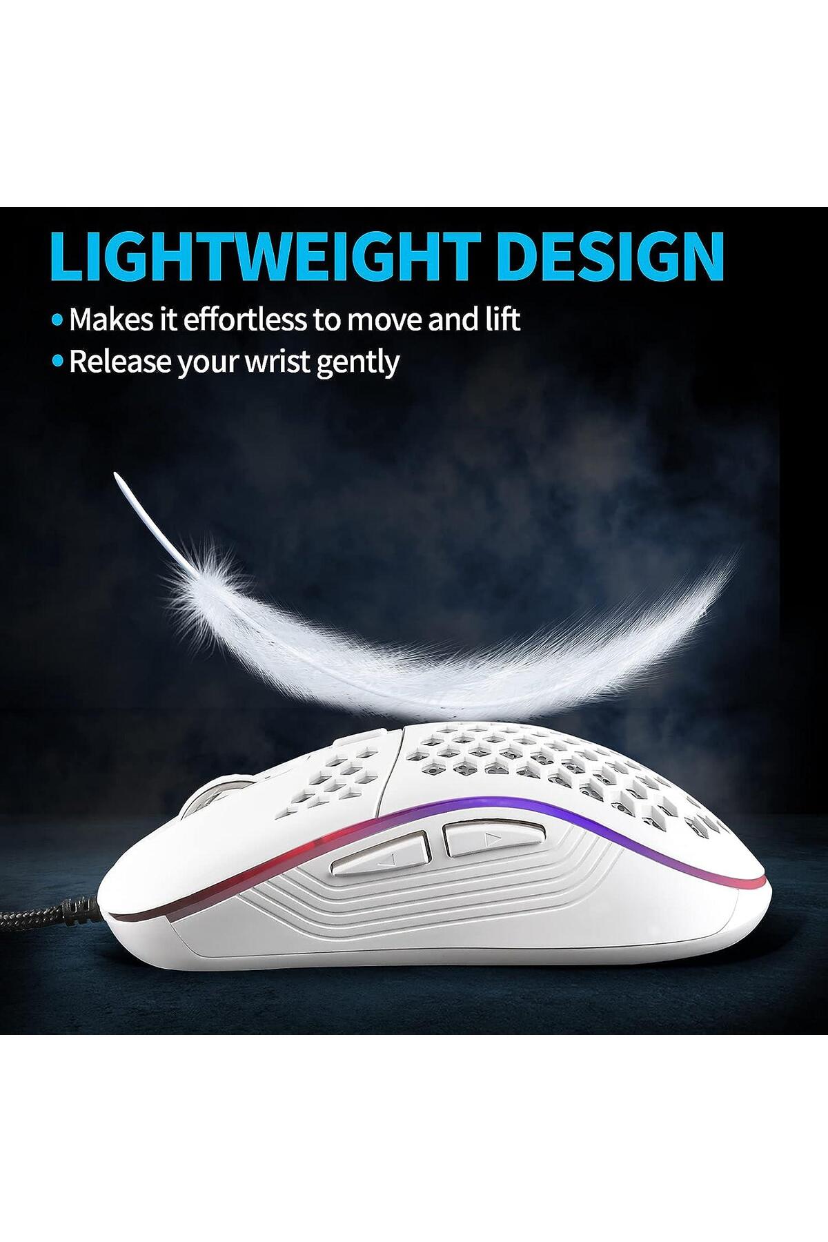 valkyrie Rgb Led Işıklı 6 Tuşlu 7200dpı Gaming Oyuncu Mouse Beyaz ...
