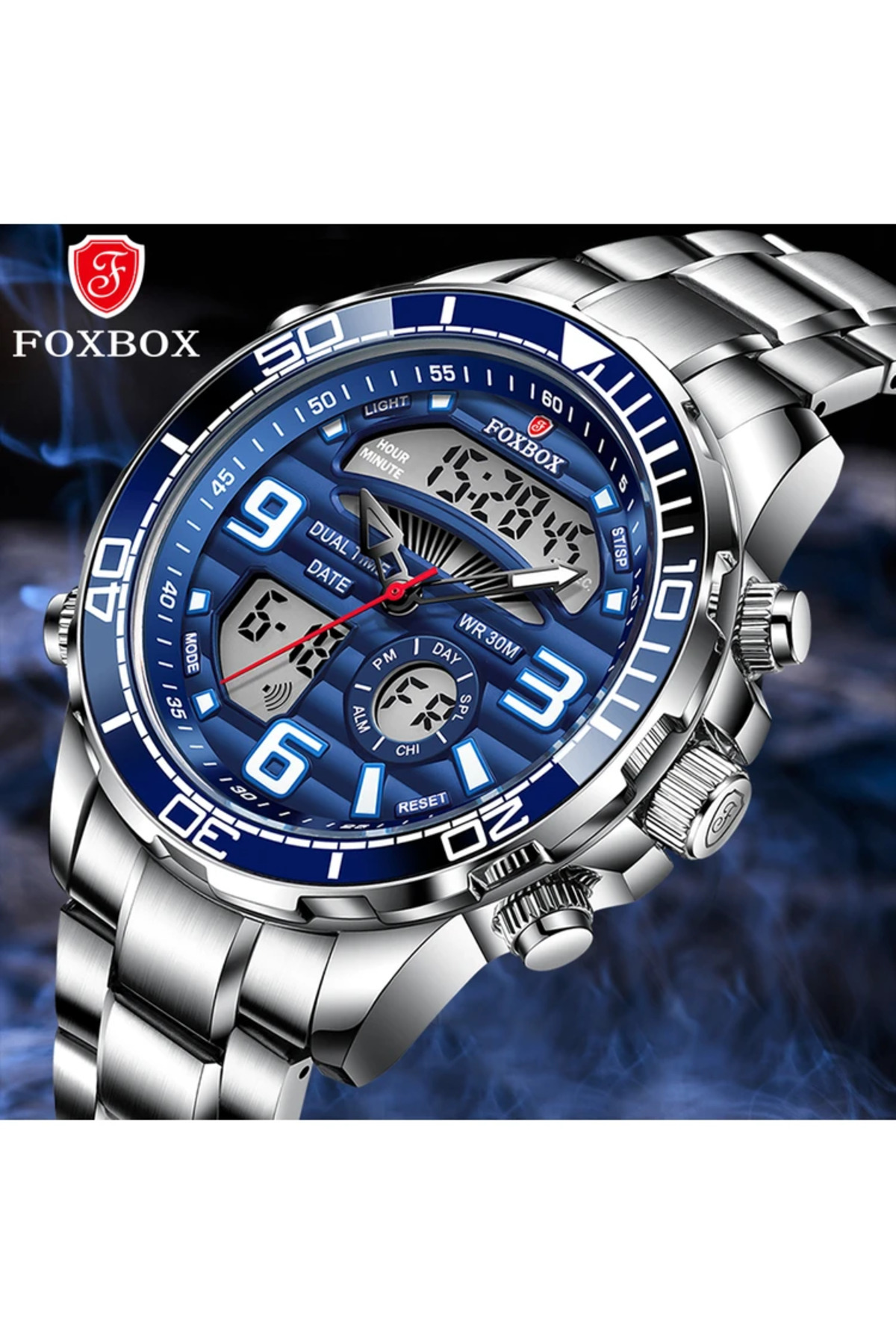 Foxbox Erkek Saat Lüks Dijital Erkek Kol Saati Mavi Lige Foxbox - Fiyatı, Yorumları