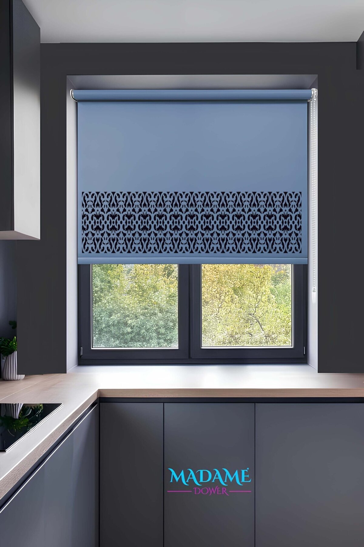 Madame Dower Lazer Kesimli Güneşlik Stor Perde Mavi Rengi Model 2028 - Fiyatı, Yorumları