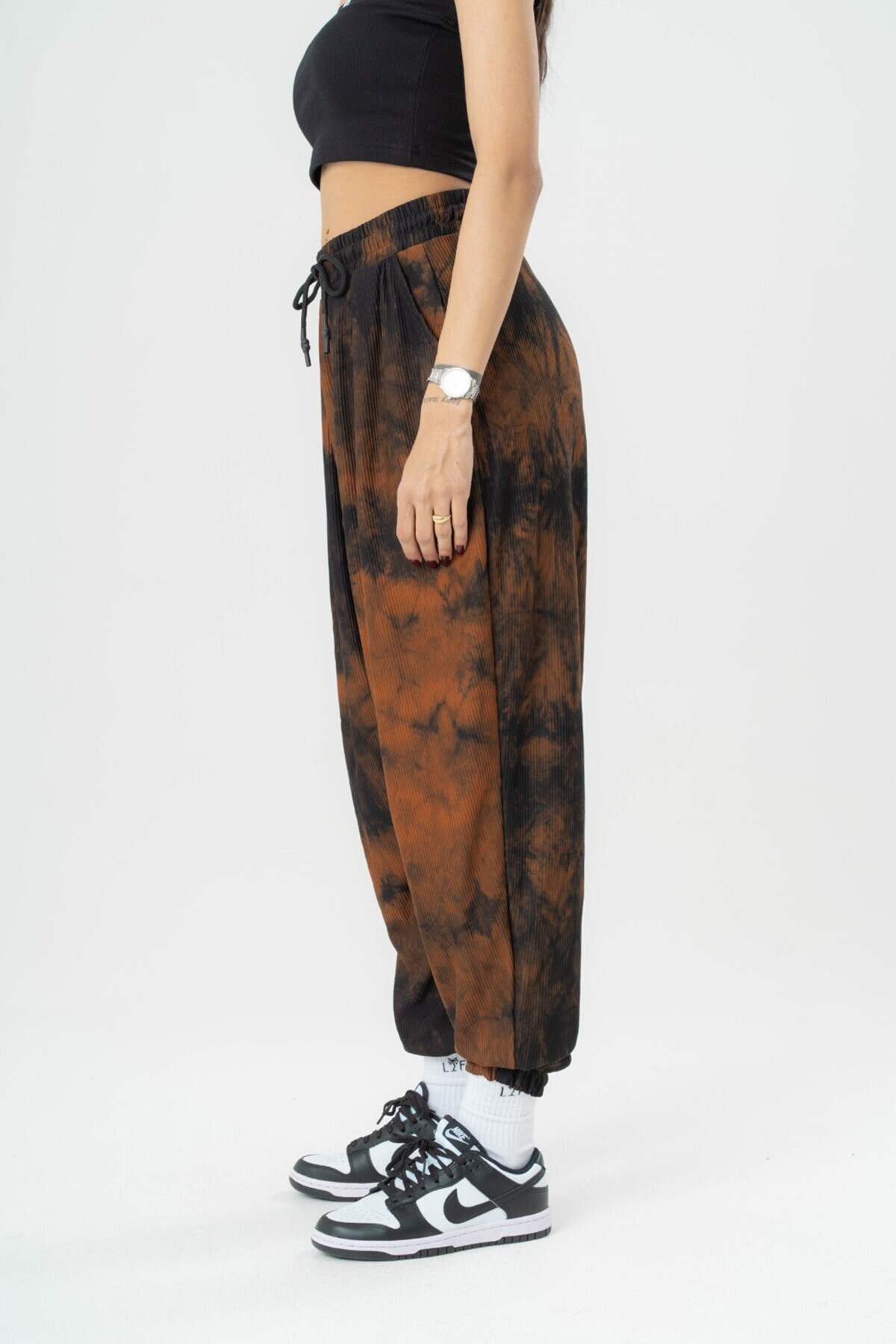 go gang own Batik Bel ve Paça Lastikli Pileli Kadın Bohem Şalvar ...