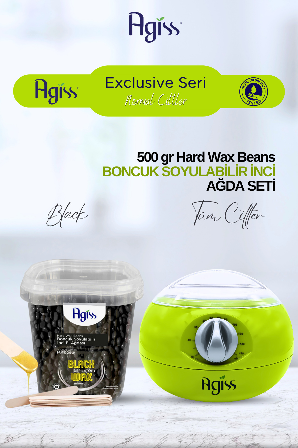 AGISS Boncuk Ağda Seti – Tüm Ciltler İçin 500 gr Ağda, Termostatlı ...