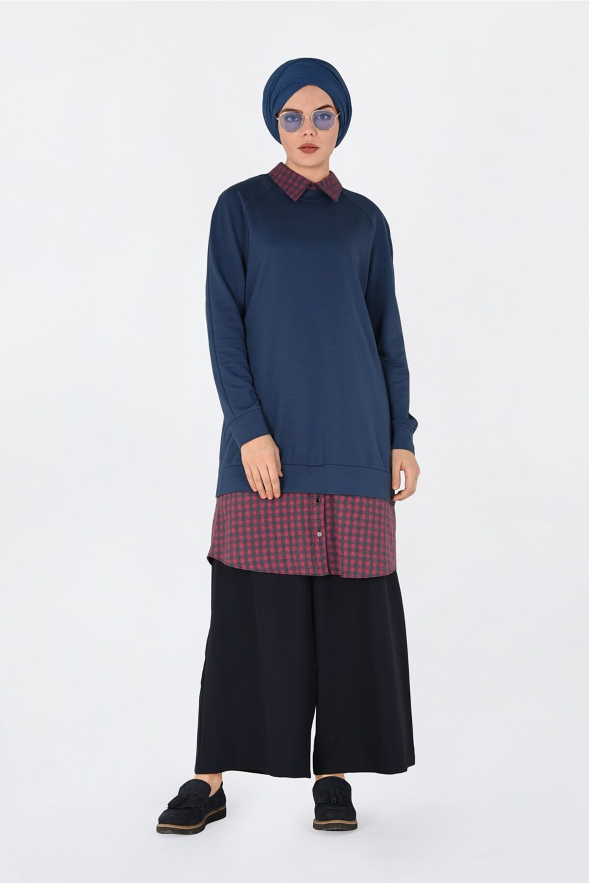 Alvina 4828 Model Tunic with Neckline and Skirt- Trendyol