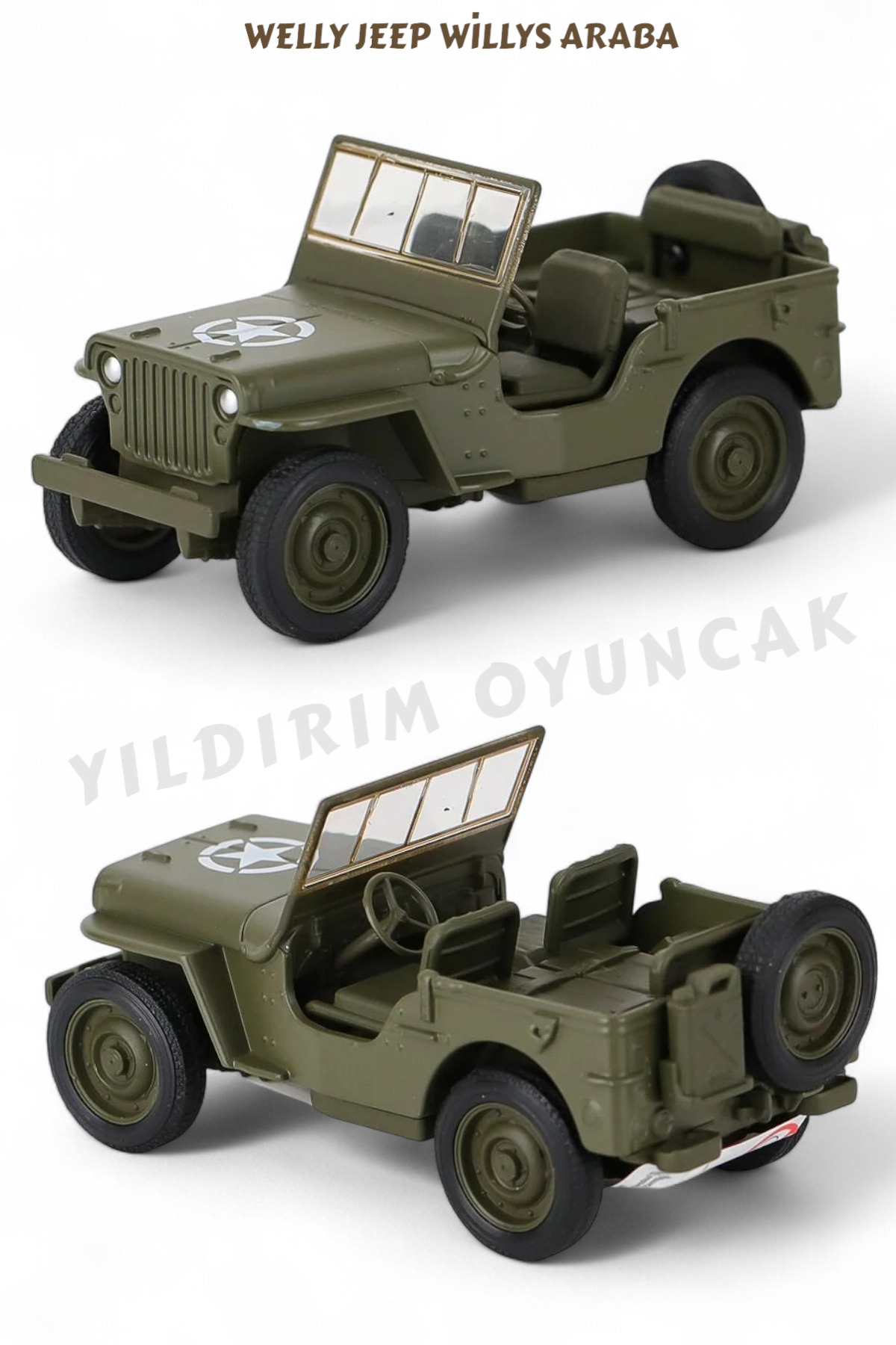 YILDIRIM OYUNCAK Çek Bırak 11 cm Askeri Jeep Off Road Araba - Welly ...