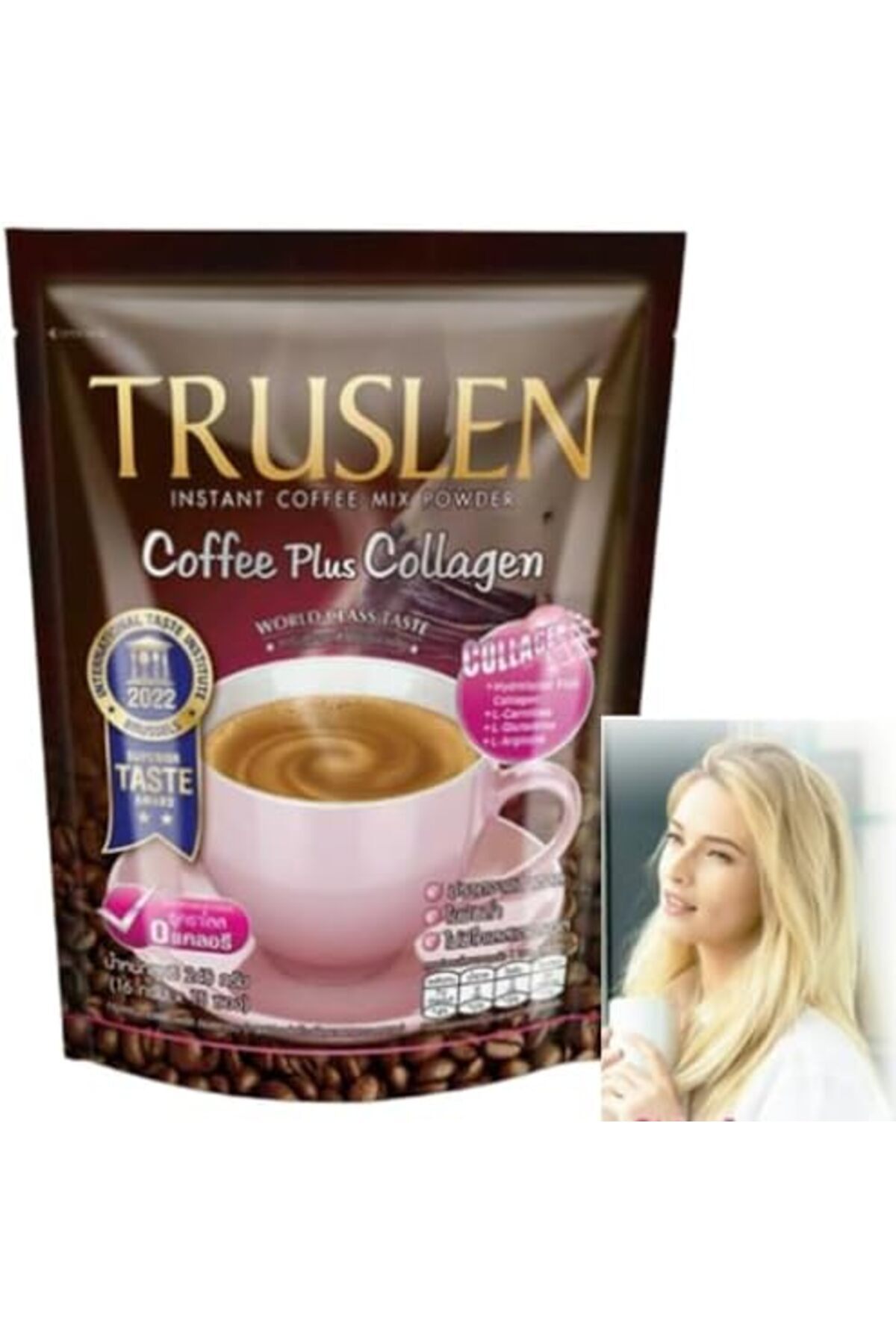 Premıo collagen Truslen Instant Coffee Mix Powder with Collagen, World ...