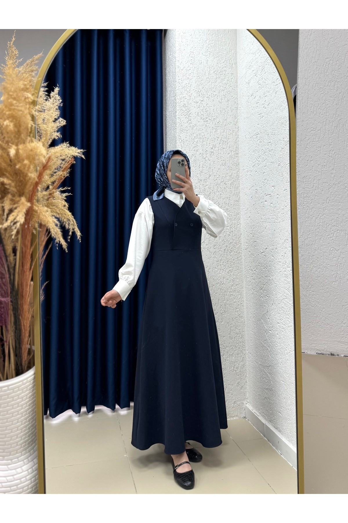 Ebrar Store Zeninda Düğme Detaylı Jile-AS4059 Lacivert - Fiyatı, Yorumları