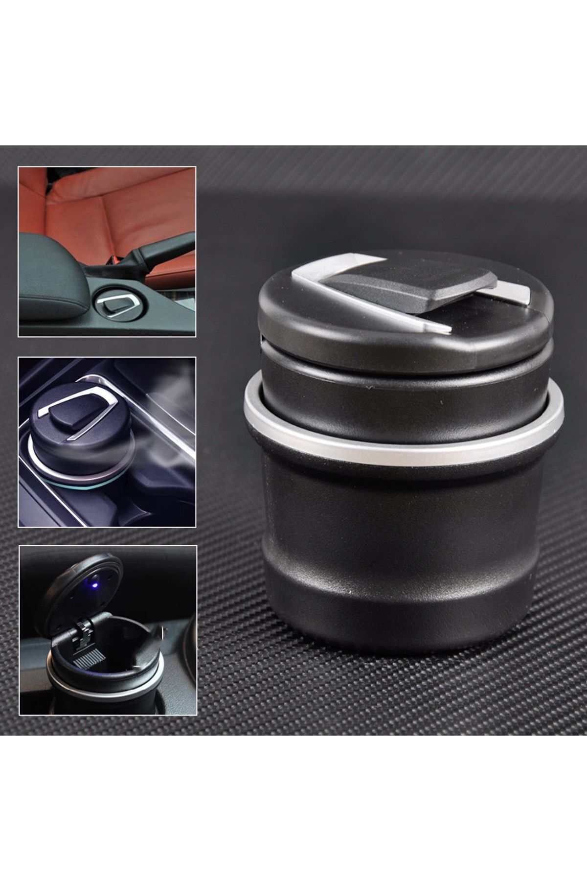 ASTRALED Oto Küllük Işıklı Bardaklık Uyumlu Kapaklı Bmw Tip Mini Çöp ...