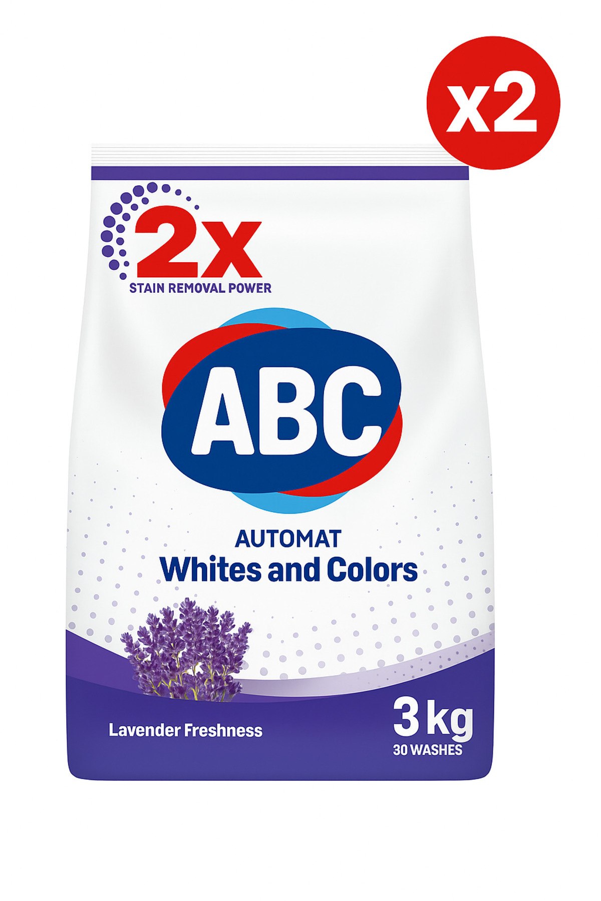 ABC Set of 2 PIECES Automatic detergent lavender 3 kg, 30 washes- Trendyol