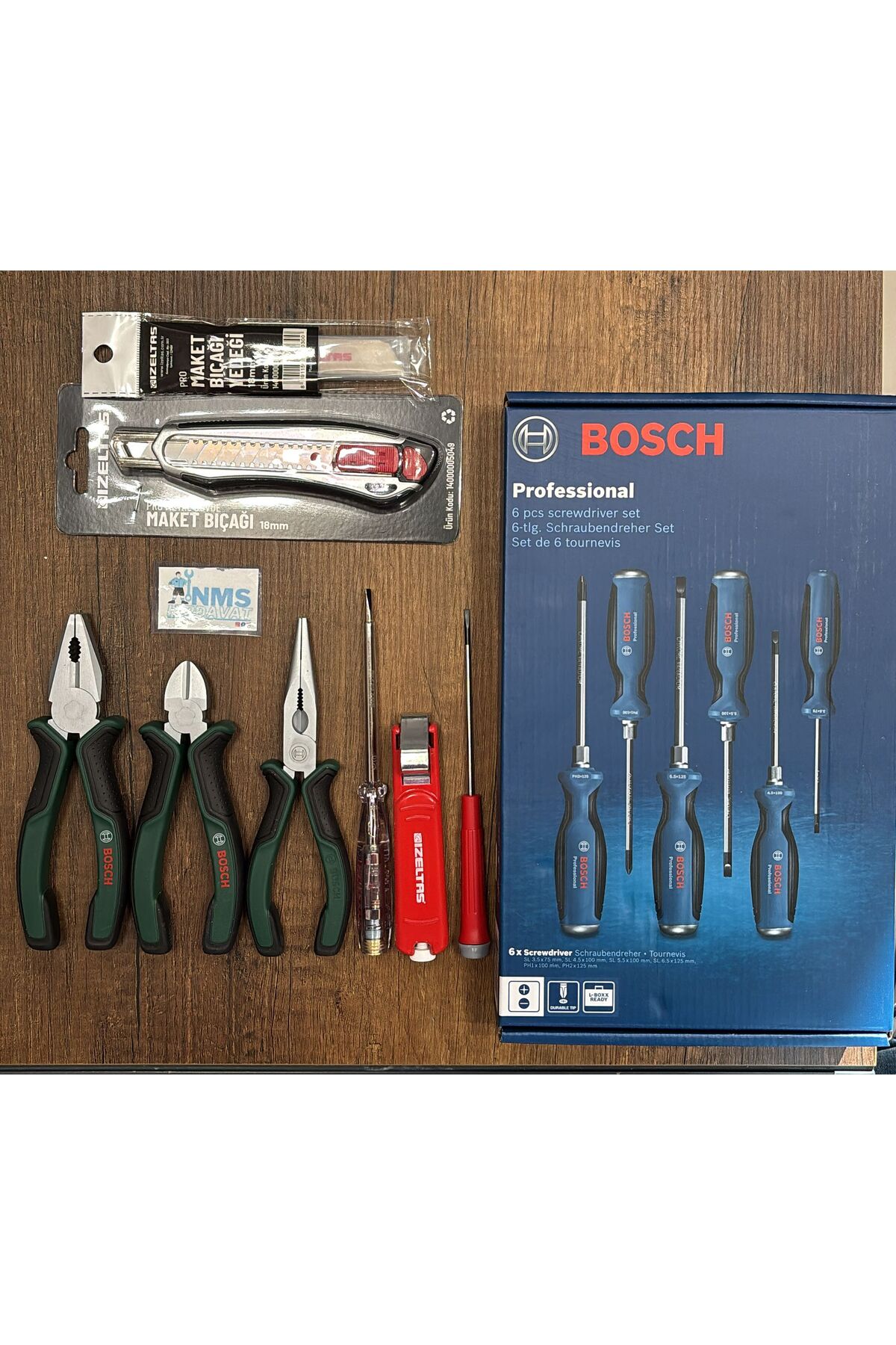 Bosch 14 Parça Pense ve Tornavida Seti Çok Amaçlı Bosch ve İzeltaş El ...