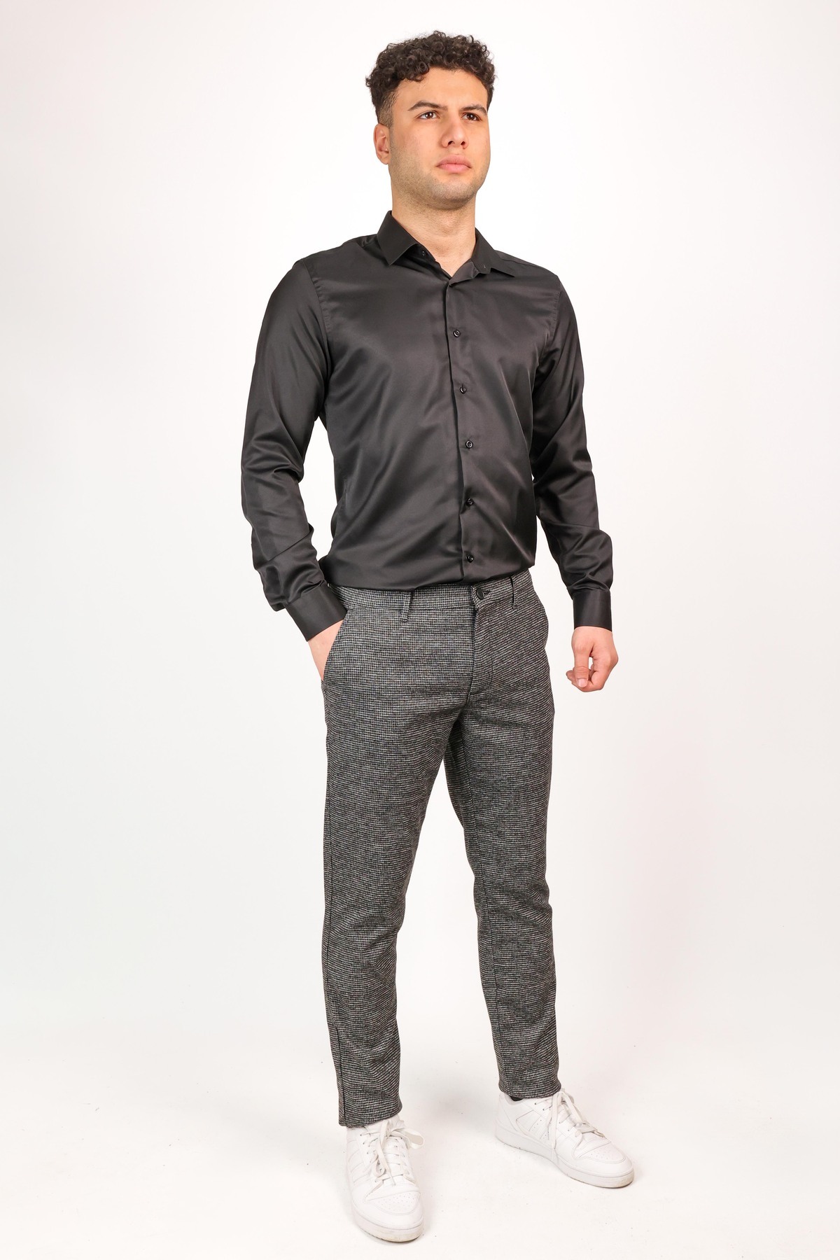 EXPIER Erkek Slim Fit Dar Kesim Chino Düz Paça Siyah Pantolon - Fiyatı ...