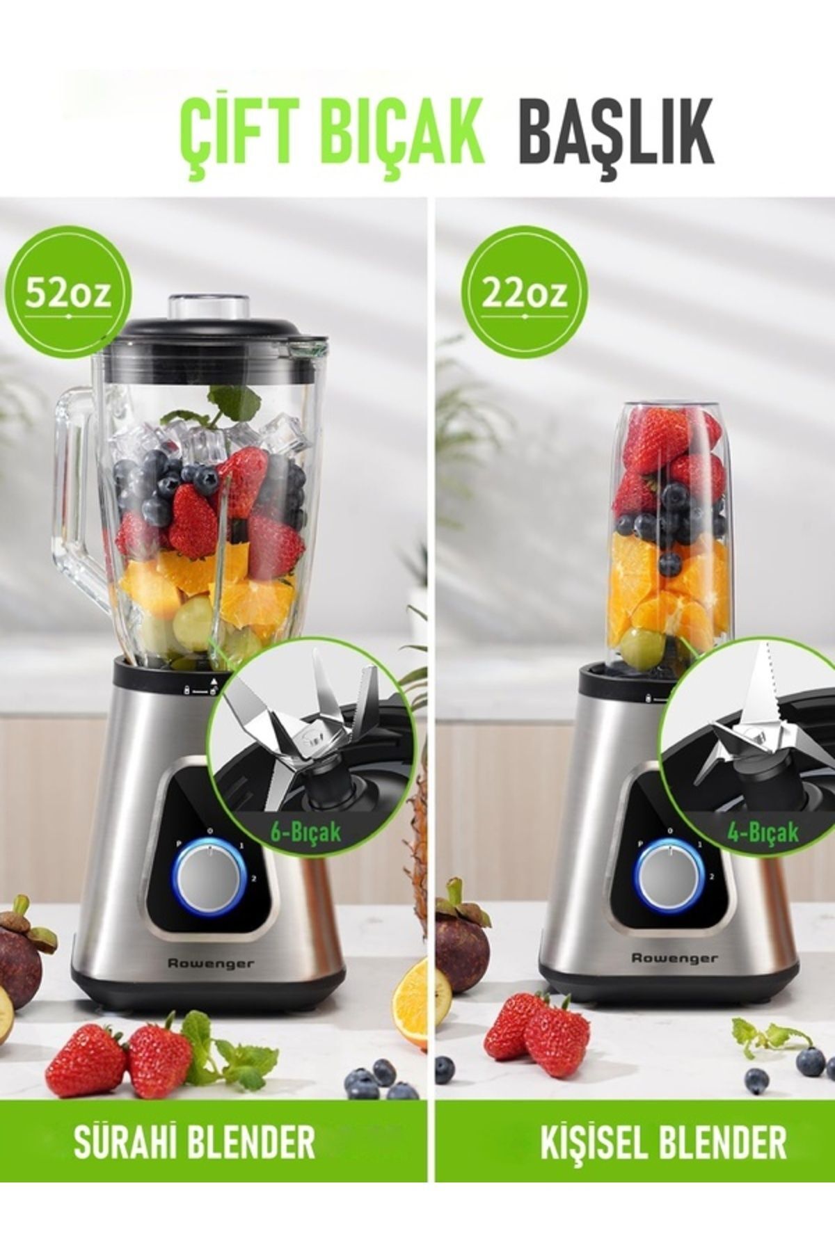 teknotrust 2in1 Inox 1.5lt Cam Hazneli Sürahili Smoothie Blender 600ml ...