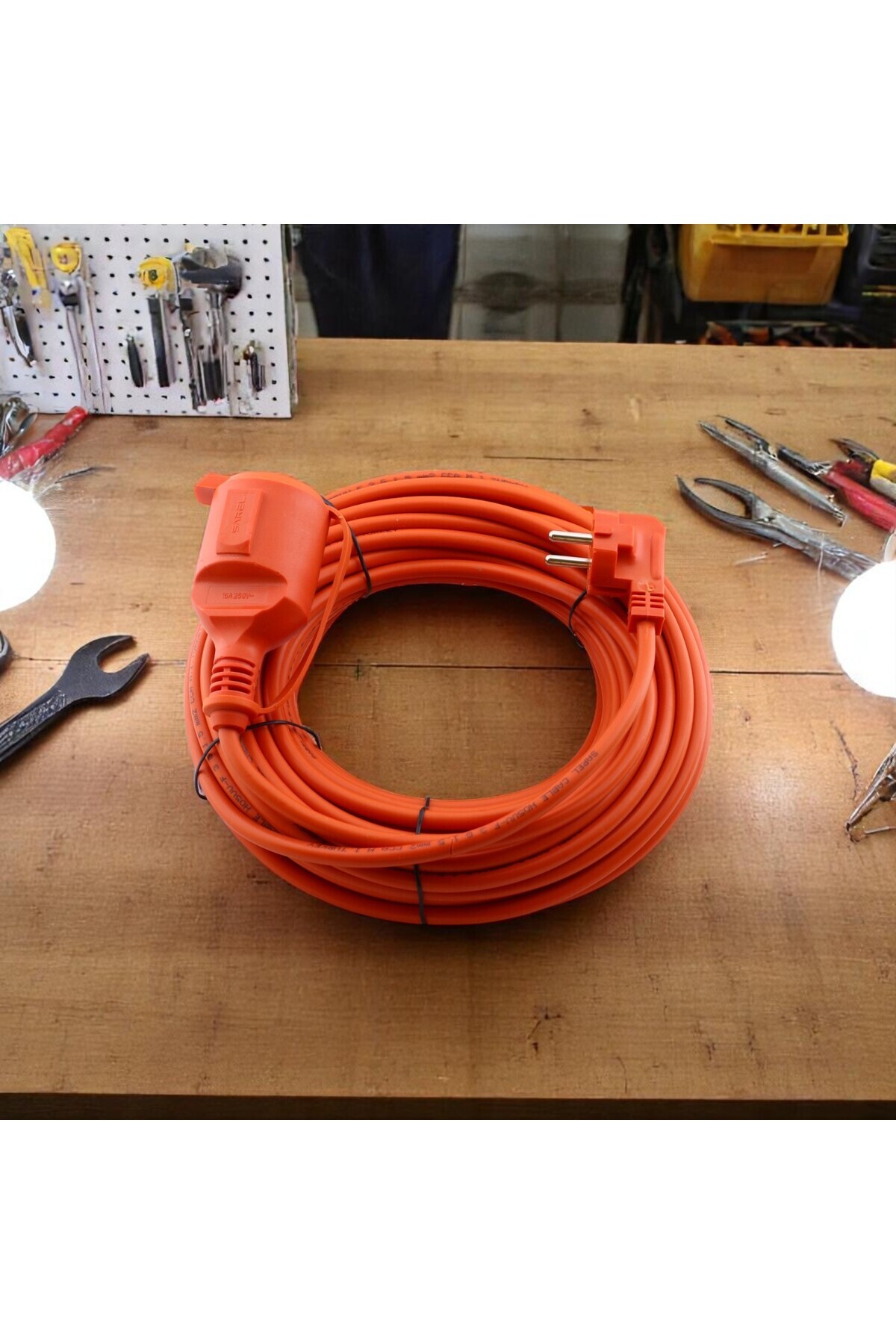 Badem10 Uzatma Kablosu 3x1.5 mm 20 METRE Topraklı Kablolu Tekli Grup Fiş Priz Kapaklı Monofaze ...