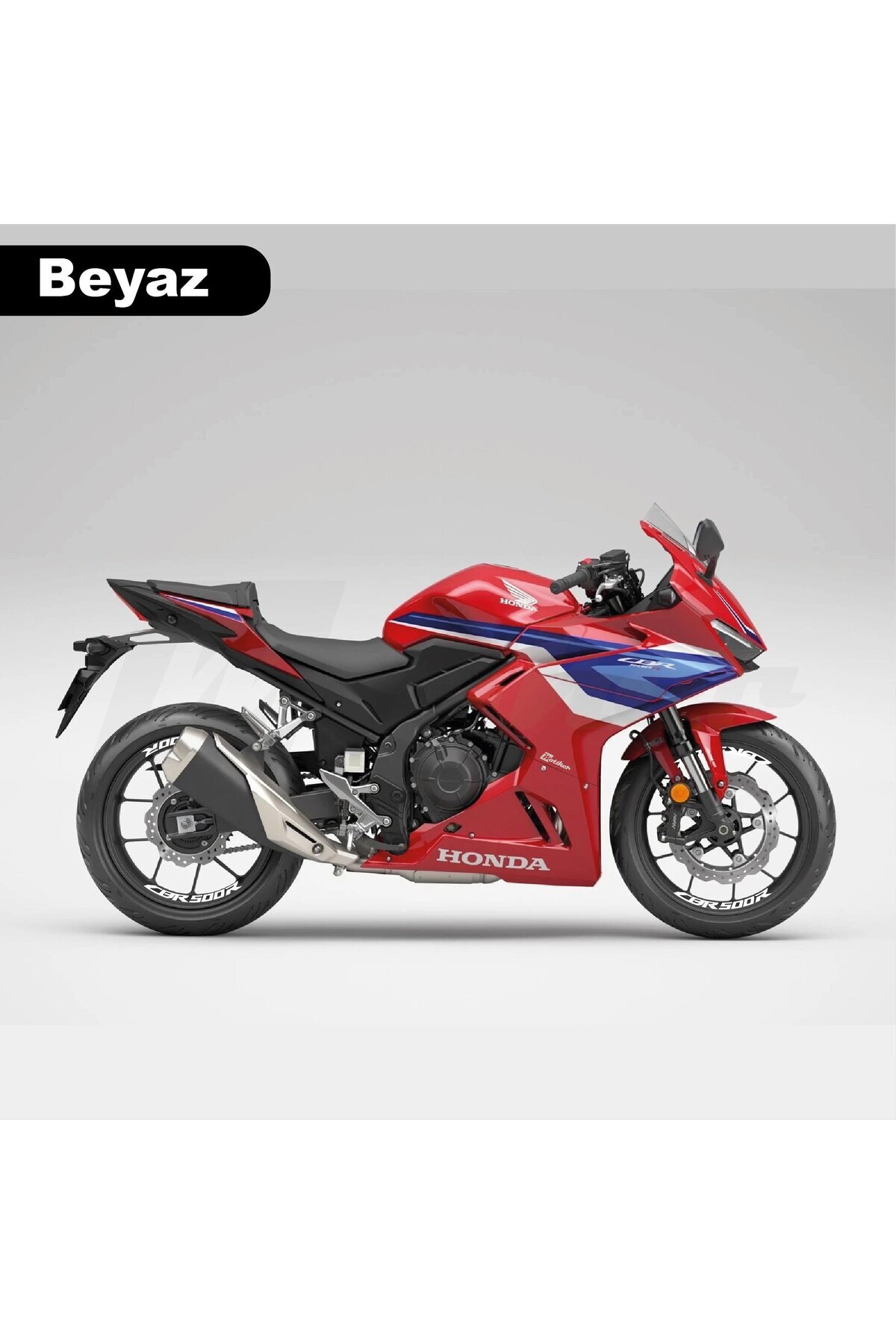Motiker Honda CBR500R Jant İçi Yazı Sticker Etiket Modeli Beyaz Renk ...