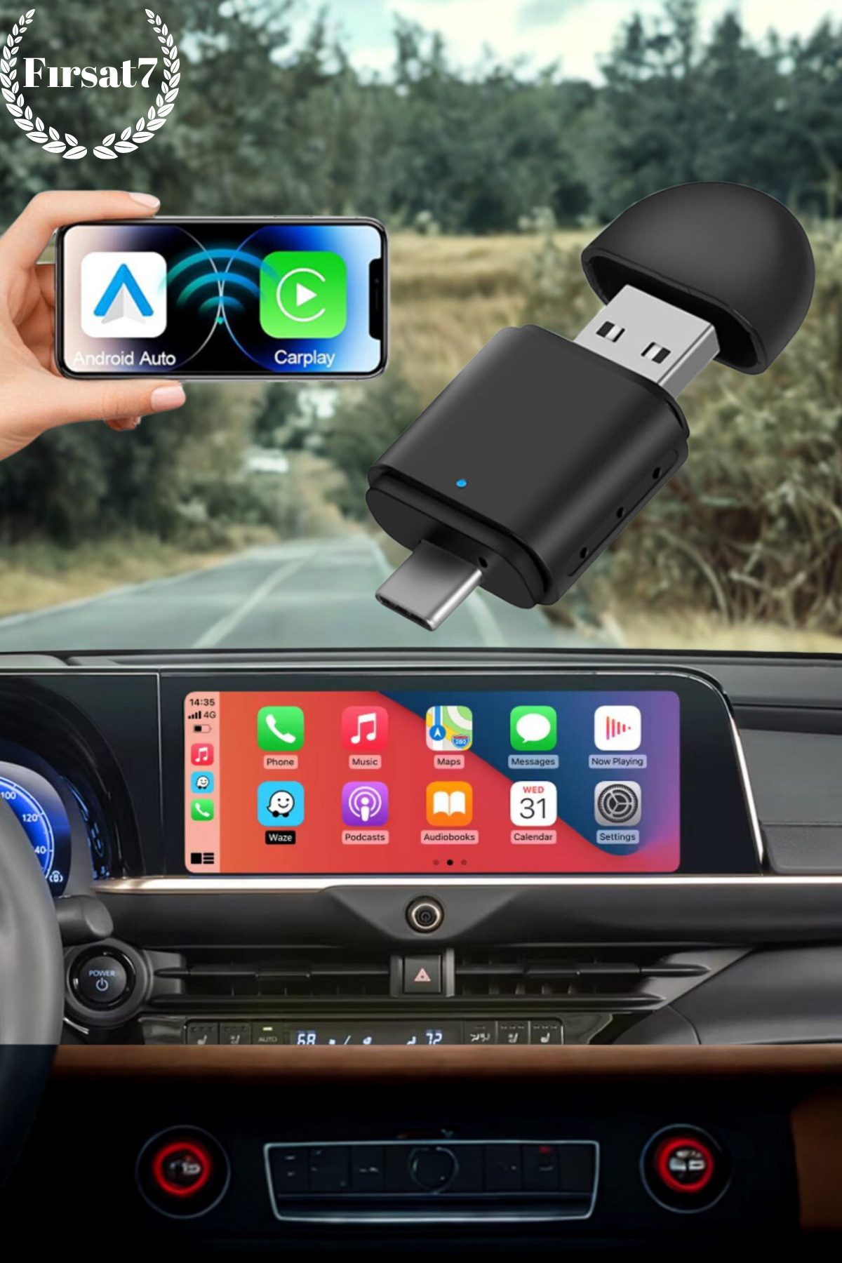 Fırsat7 Mini Carplay 2in1 Araç Kiti Wireless/kablosuz Carplay Ve ...