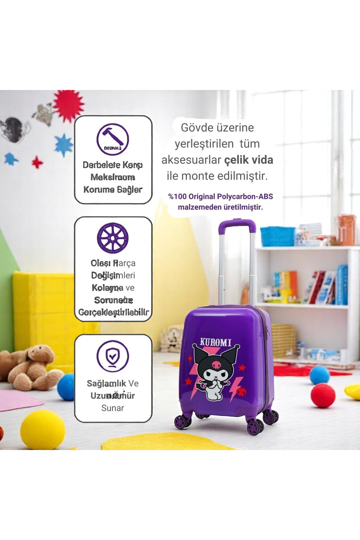 Shopiolog Çocuk Valiz Bavul Kabin Boy Lisanslı Tekerlekli Çekçek ...