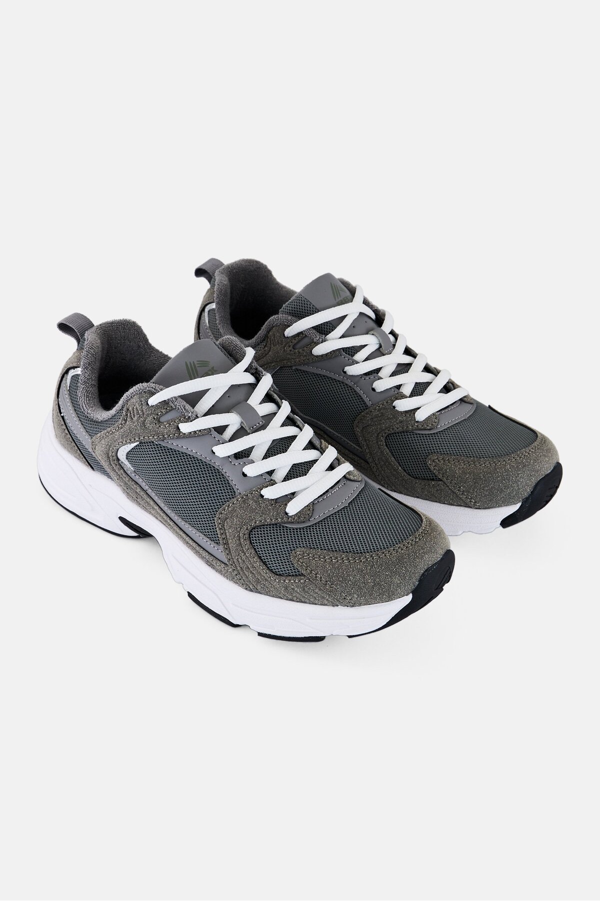 RBX Men Brand Logo Lace Up Running Shoes, Dark Grey- Trendyol