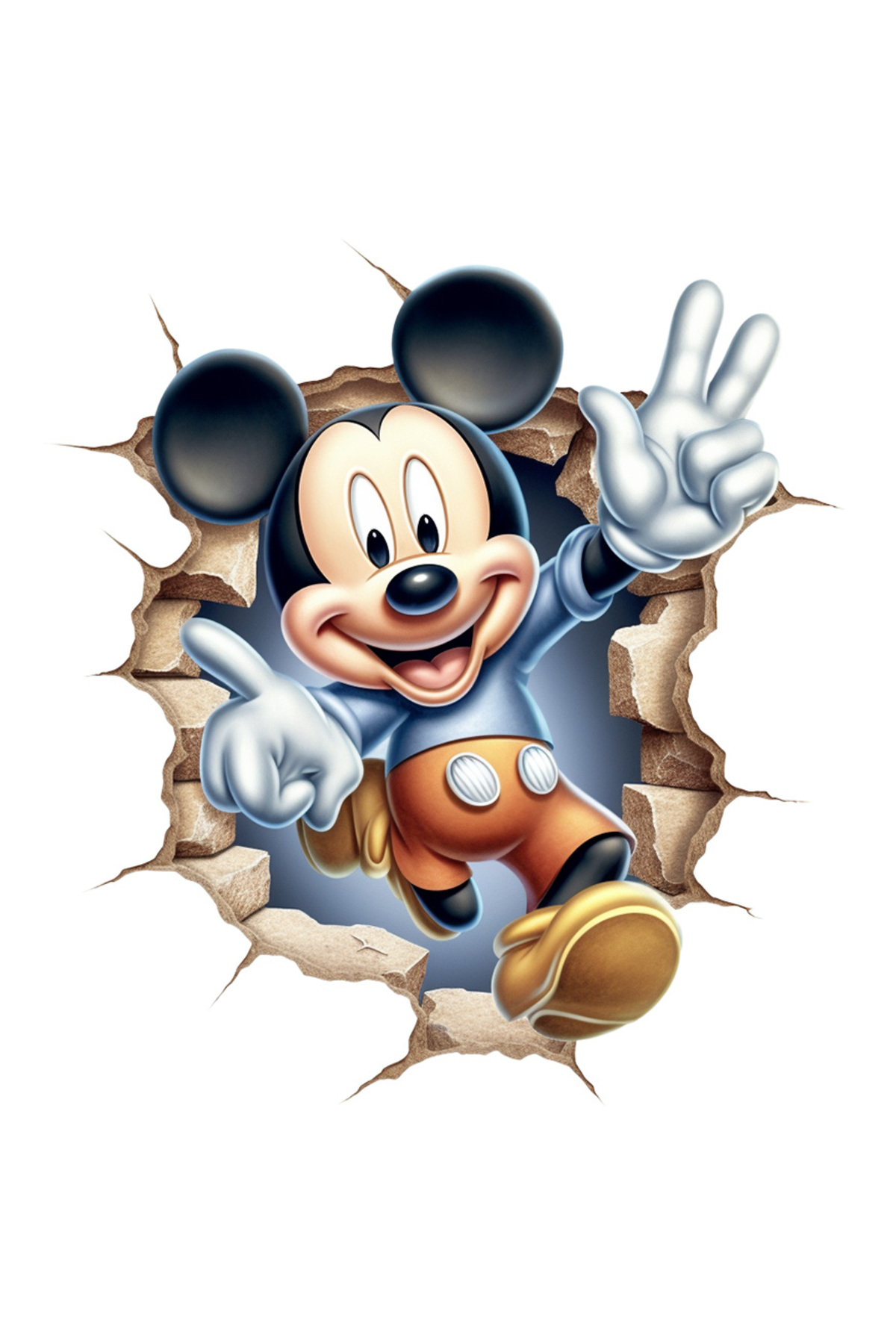 StoryGift Romania Sticker Label 50CM With Mikey Mouse, Hole, Wall ...