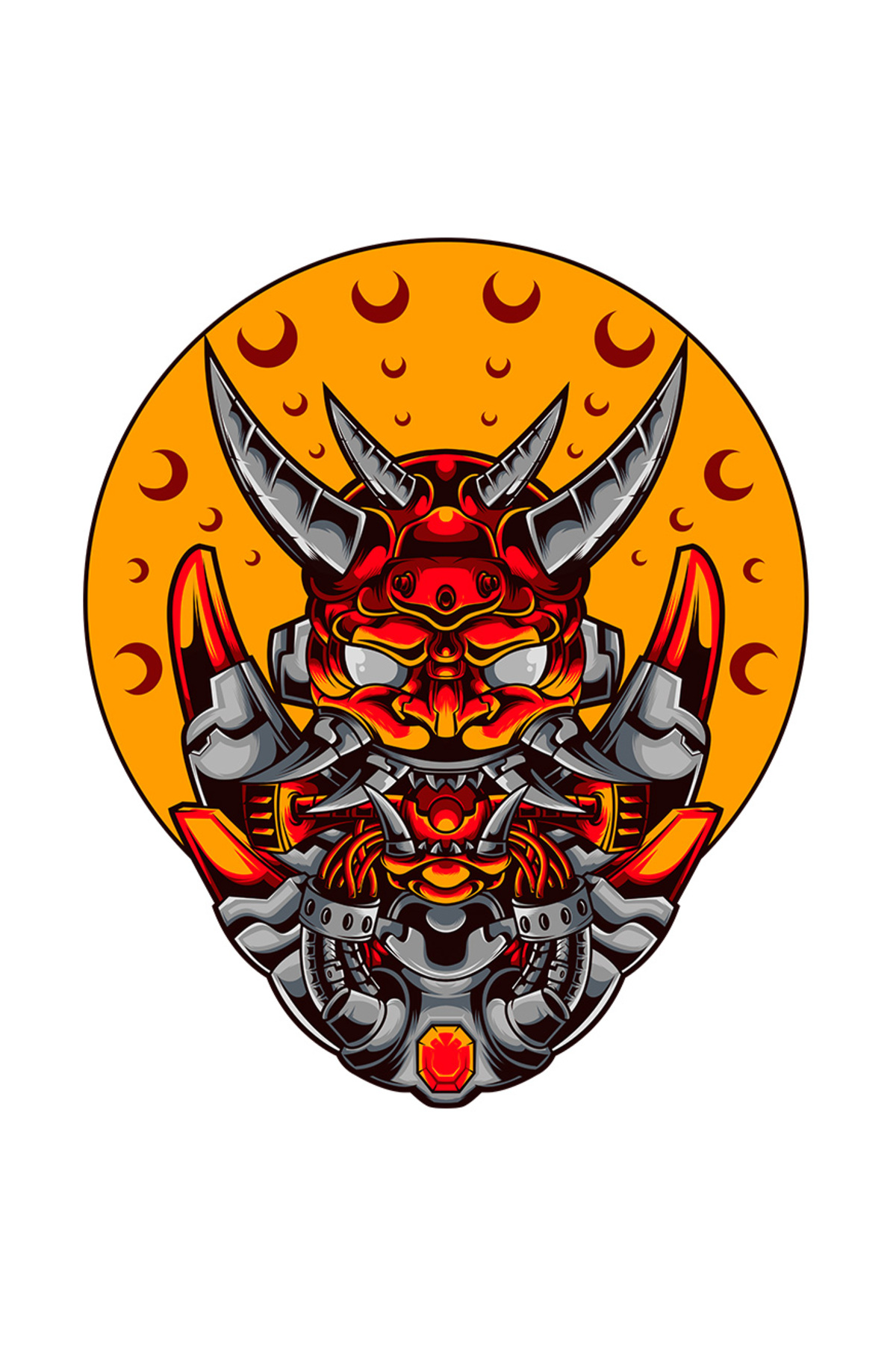 StoryGift Romania Sticker 70CM With Oni Mask, Monster, Mecha, Robot ...