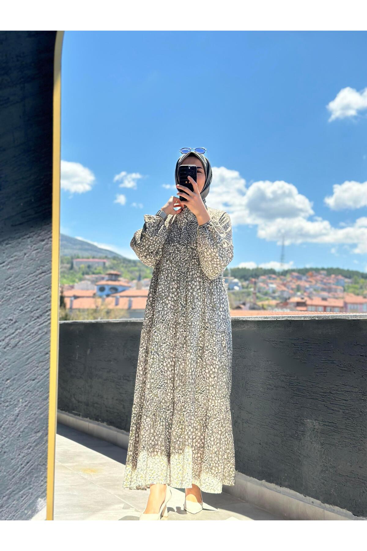 Armine Trend Desenli Yaz Elbisesi 25yt918 Bej - Fiyatı, Yorumları