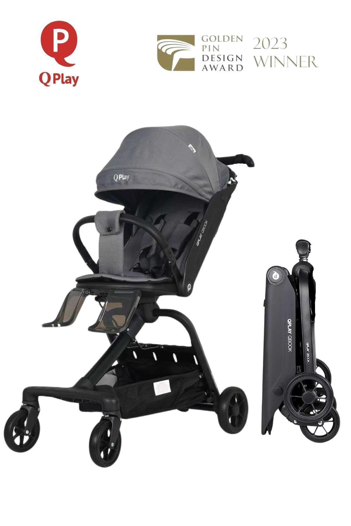 QPLAY Qbook 360 Derece Dönebilen Çift Taraflı Kabin Boy Bebek Arabası ...