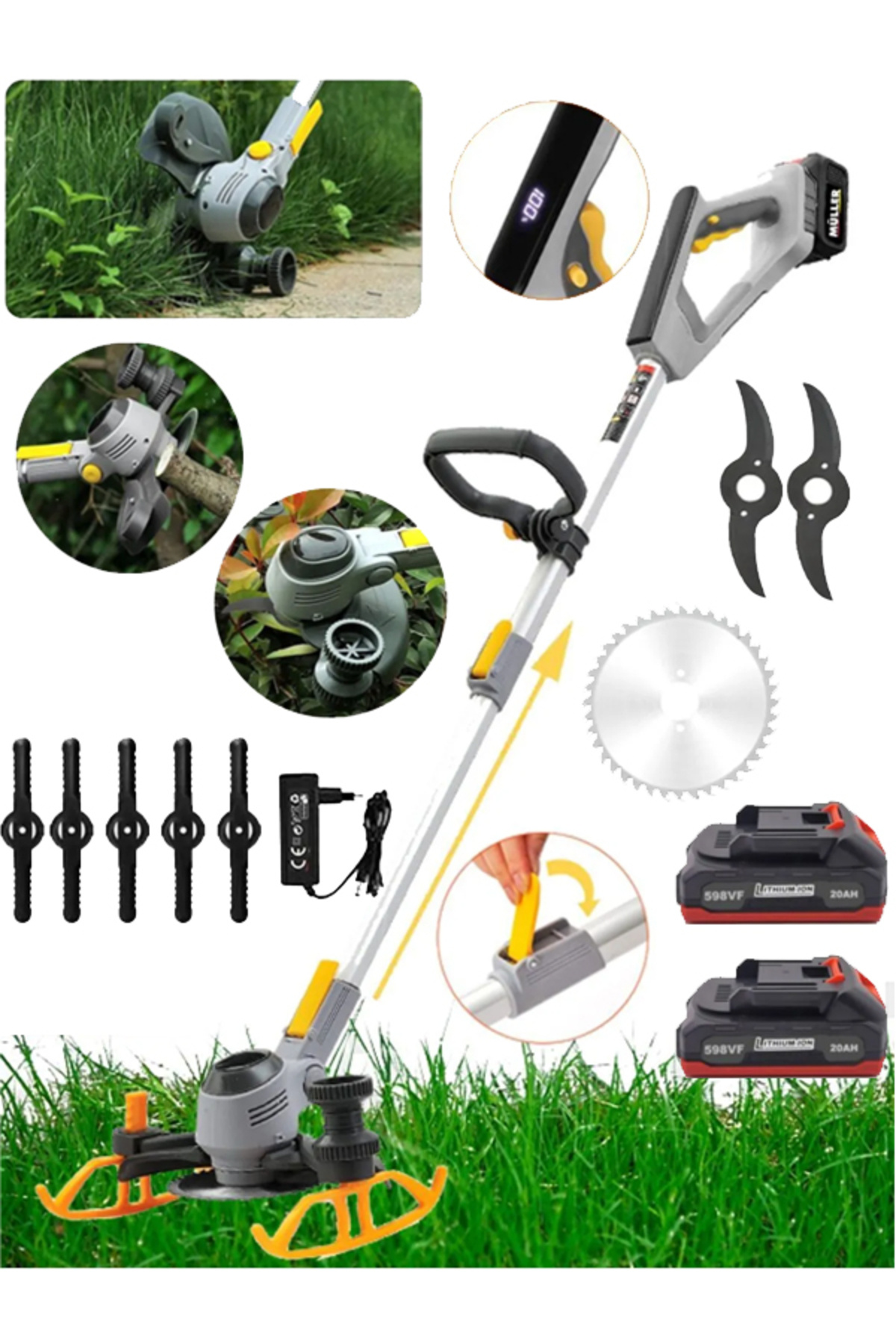 Mikasa Tools Japon 21 V 5 Ah Teleskopik Uzatmalı Kömürsüz Turbo Motor ...