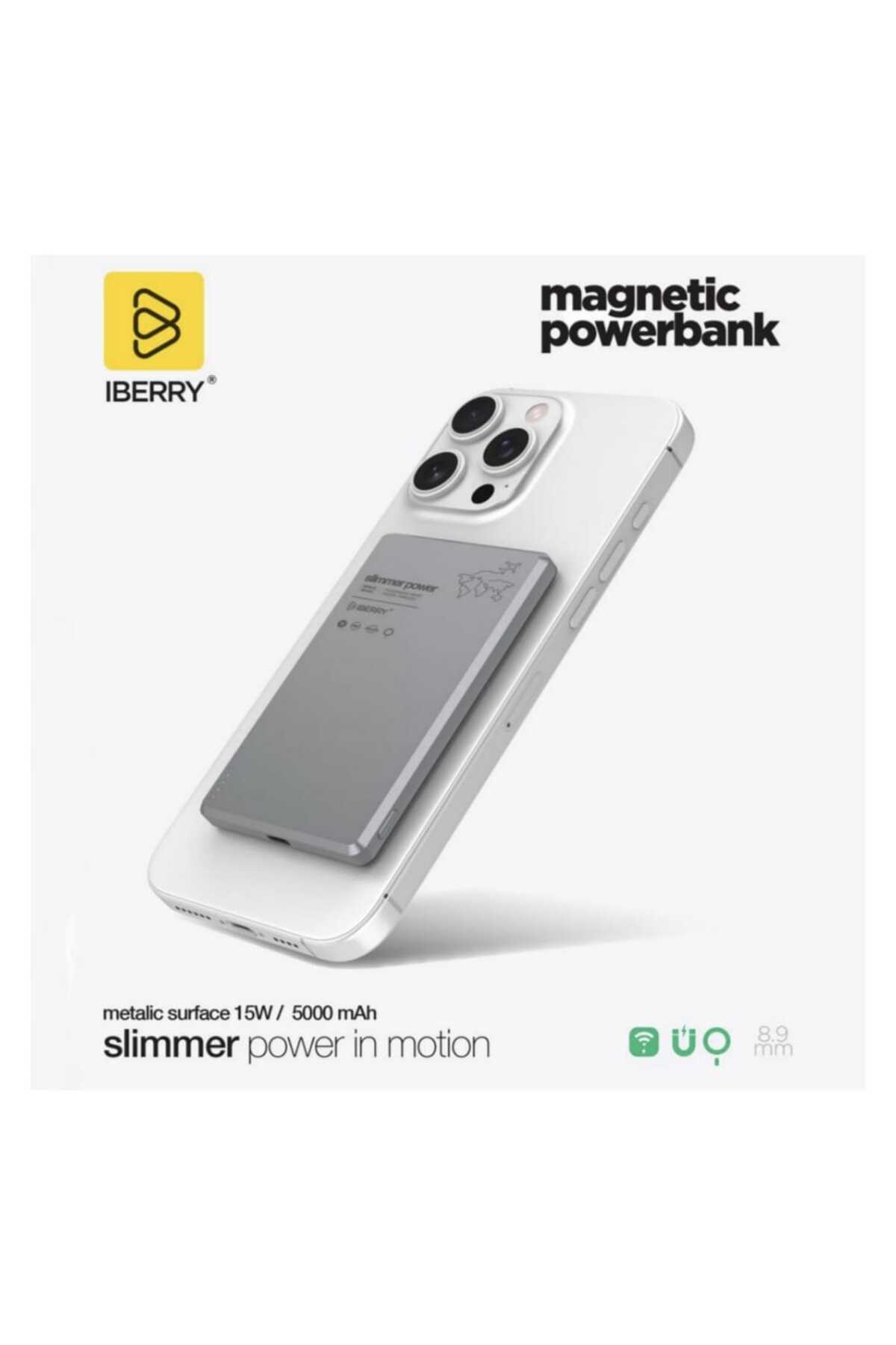 İBERRY IBERRY WİM25 5000 mAh GREY WIRELESS AİR SLİM POWERBANK - Fiyatı ...