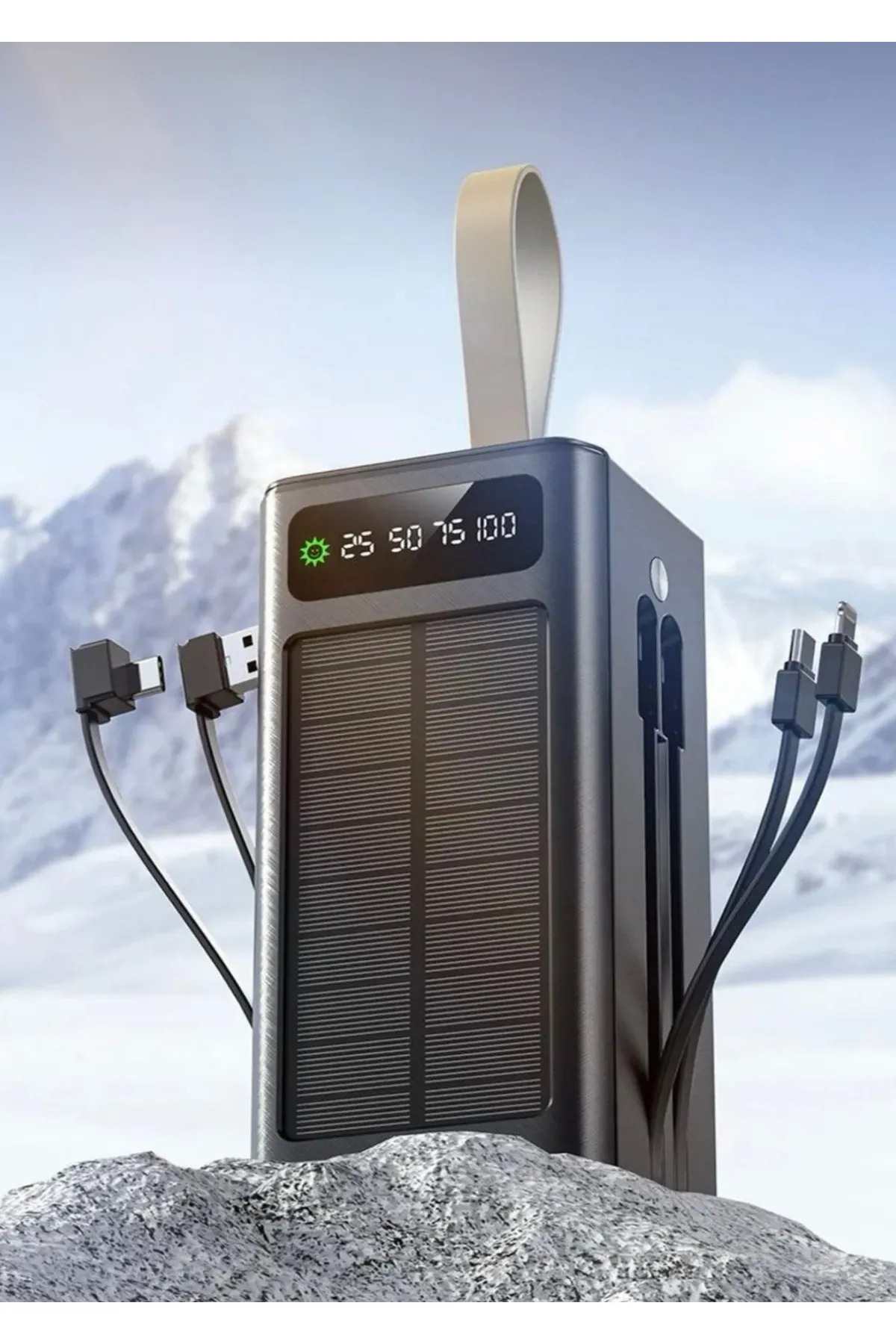 Everest Grup 30000 mAh 4xUSB LCD Ekran, Kamp Işıklı Dahili USB, Type-C ...