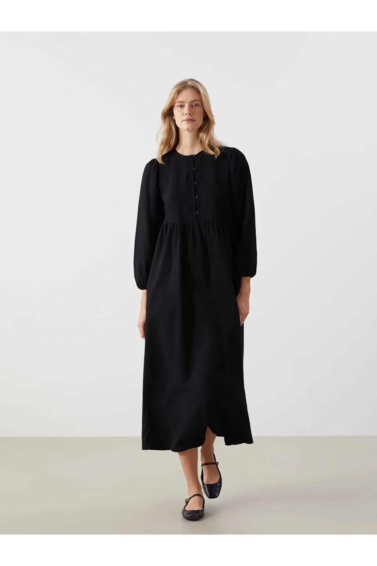 LC Waikiki LCW Modest Siyah Bisiklet Yaka Kadın Elbise - Fiyatı, Yorumları