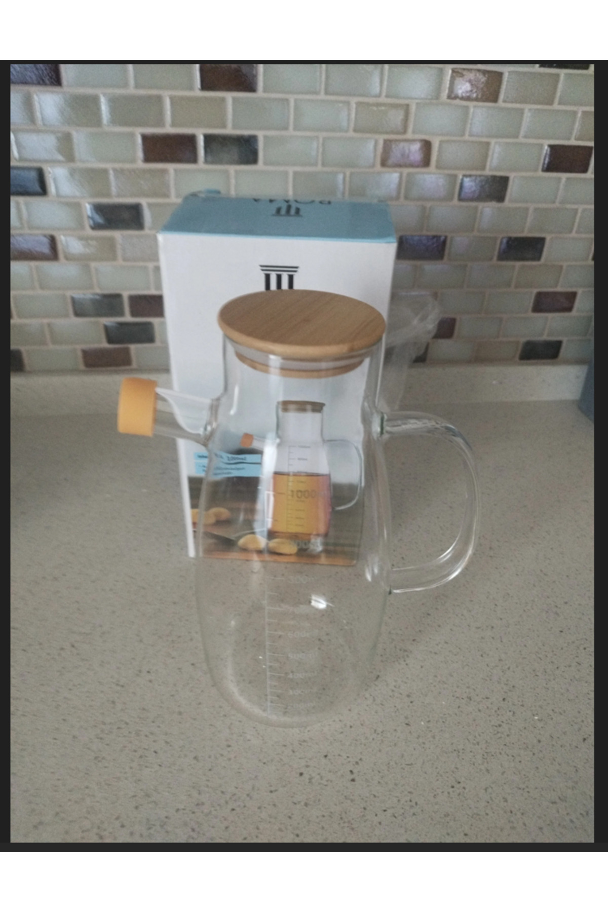 Home Nora 1000 ml Bambu Kapaklı Yağdanlık. - Fiyatı, Yorumları