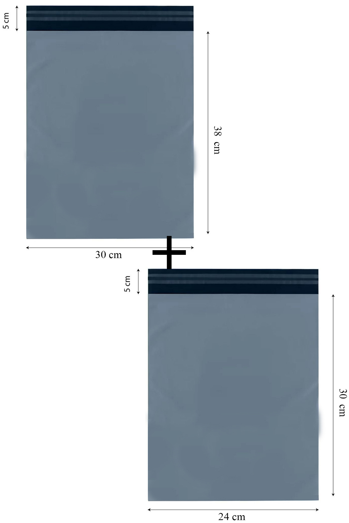 GRİ PACK 24x30 5 cm(100 adet)+30x38 5 cm(100 adet) cepsiz 200 adet ...