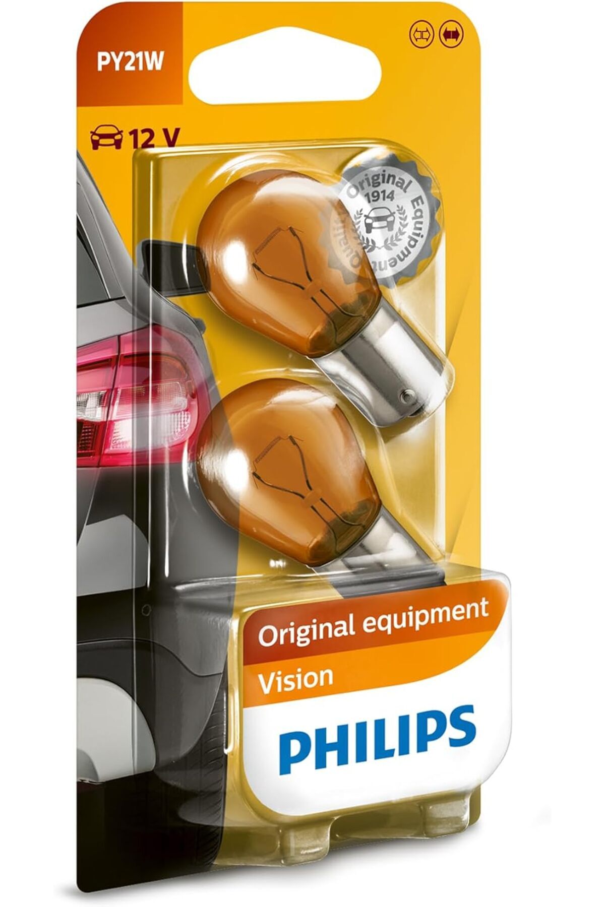 Philips PY21W Vision, 12V Turuncu Amber Sinyal Ampülü, 2'li Paket ...