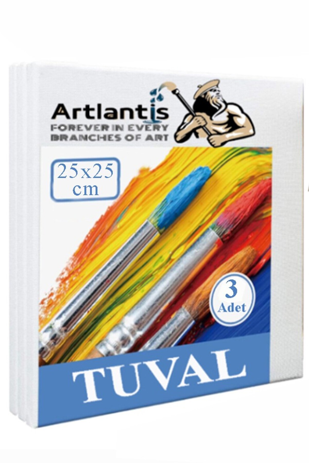 Artlantis Tuval 25x25 cm Astarlı Kare Tuval 3 Adet Resim Küçük Tuvali ...