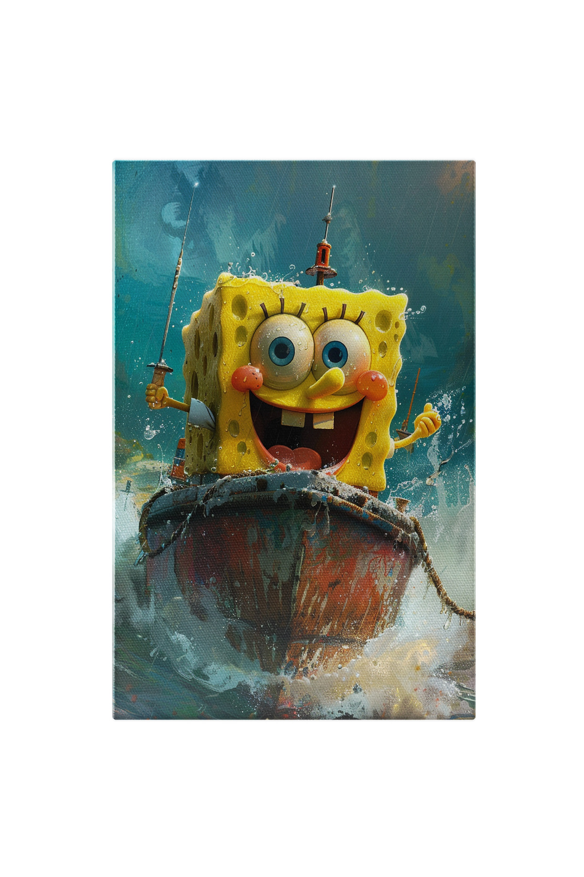 StoryGift Romania Canvas Painting: Spongebob In Ship Cartoon Character ...