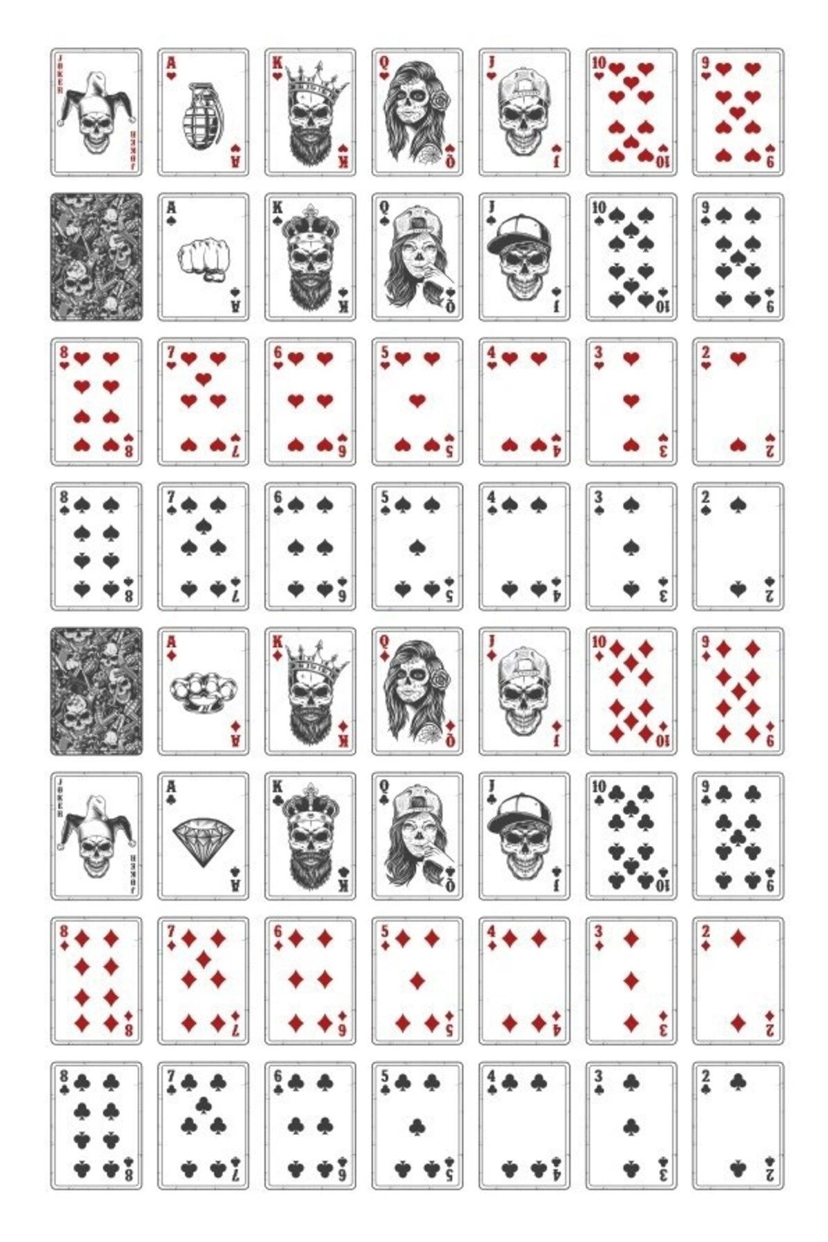Reysa Tasarım Poker Destesi Sticker Set 56 Parça Telefon, Tablet ...