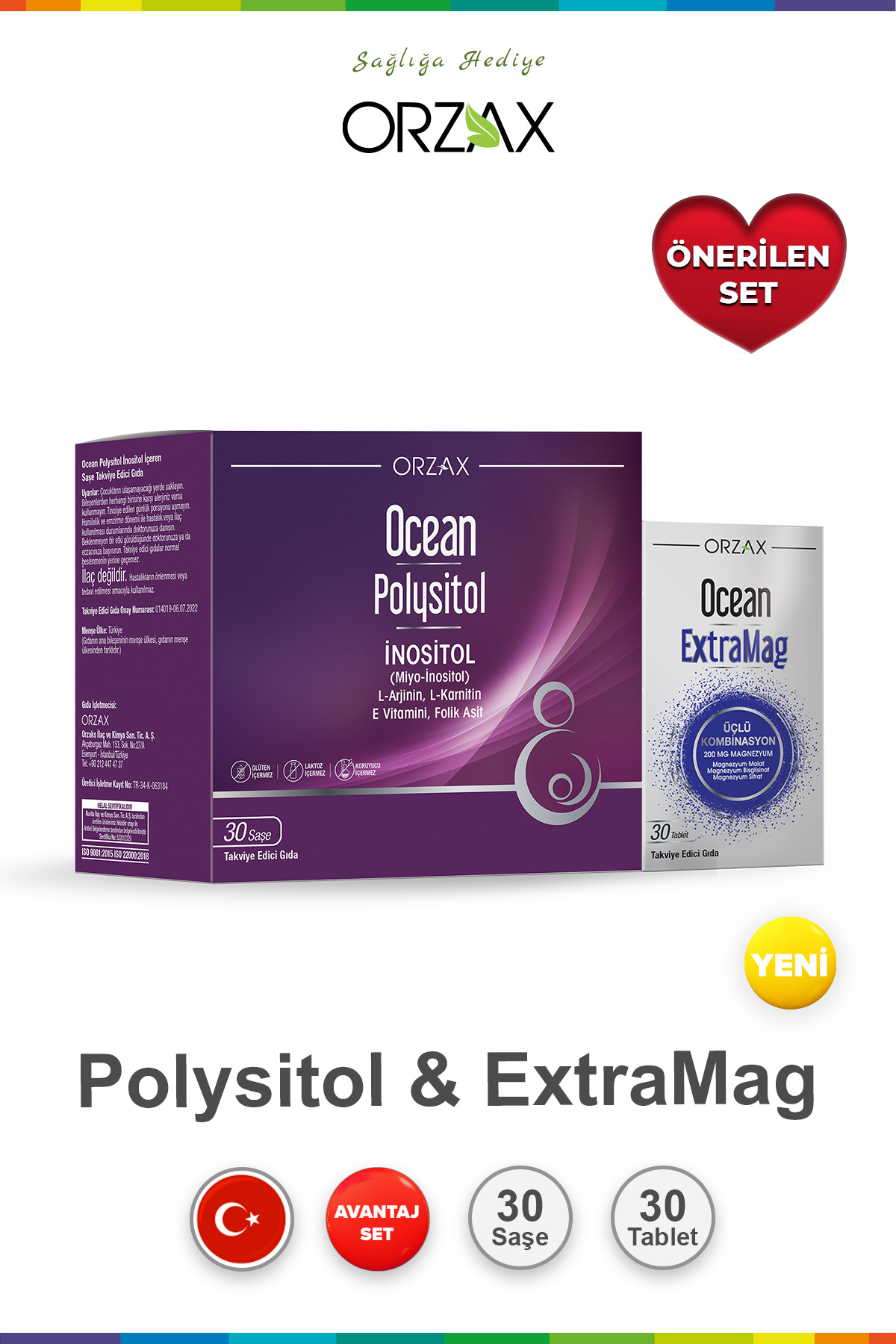 Ocean Polysitol 30 Saşe - Folik Asit 400 µg & Ocean ExtraMag 30 Tablet ...