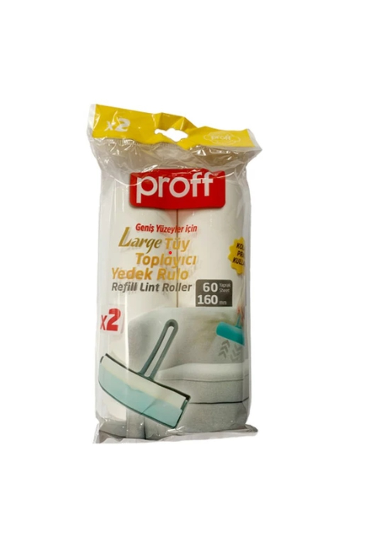 Proff Tüy Toplayıcı Yedek Rulo 2'li | 60 Yaprak | 160 mm | Geniş Yüzey ...