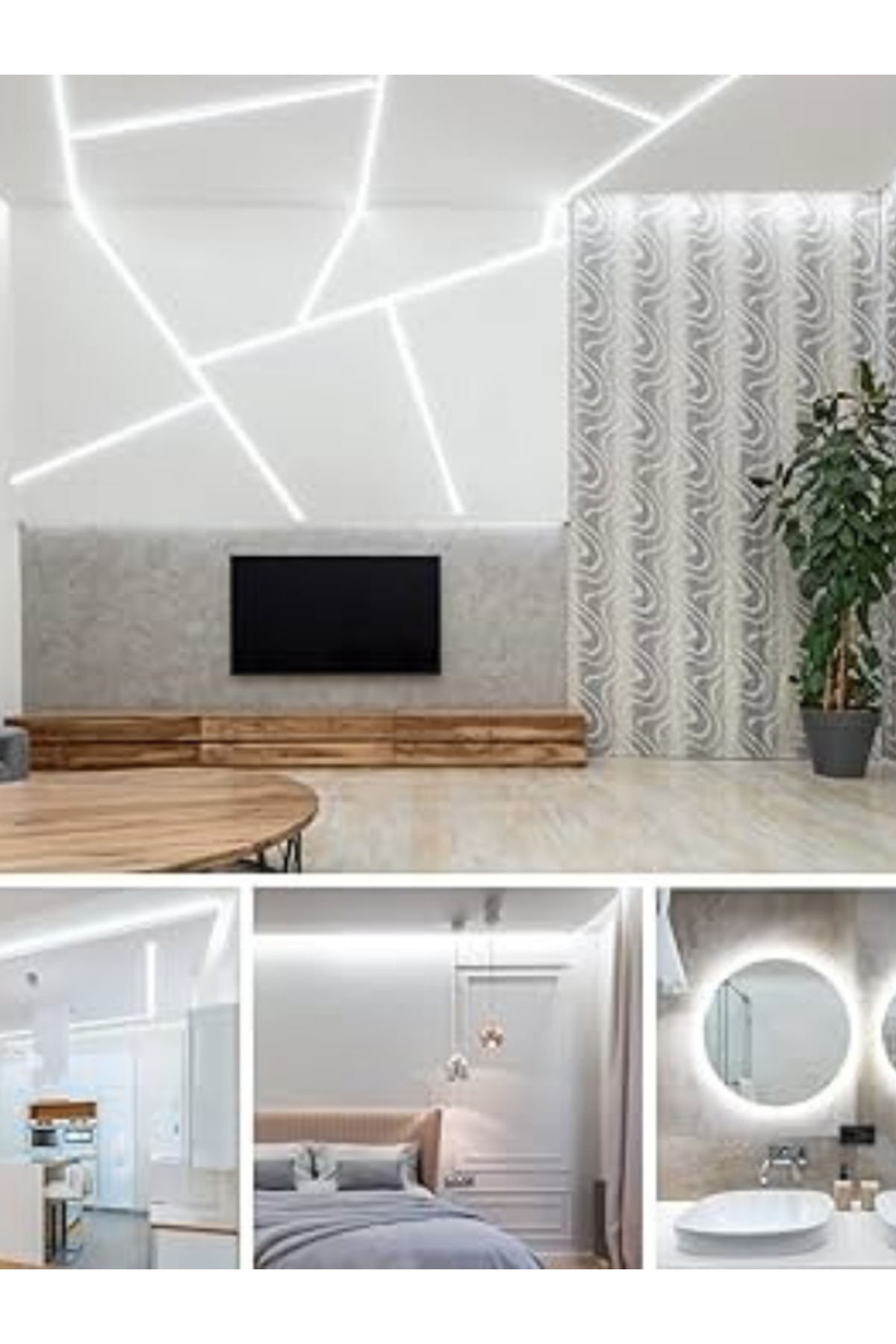 CFR Neon Hortum Şerit Led Beyaz Günışığı,Amber Rengi + 220v Fiş/2,3,4,5 ...