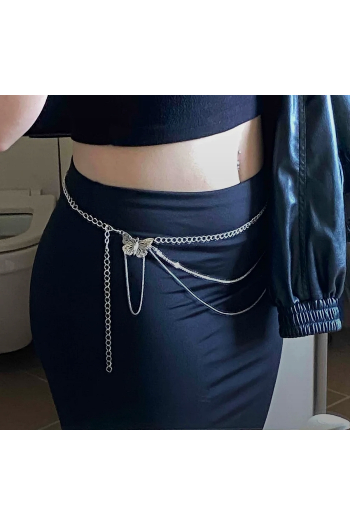 TakıConcept Kelebek Model Kristal Taşlı Şerit Kadın Bel Zincirli ...