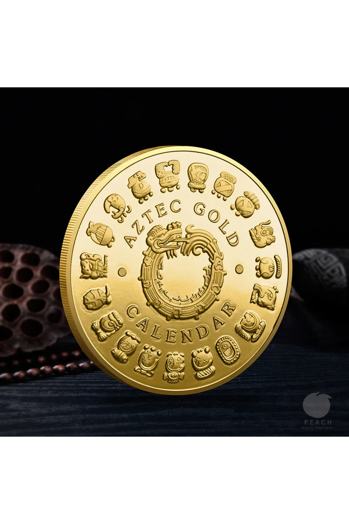 Choice Gold Souvenir Coin Mexico Mayan Aztec Calendar Art Prophecy ...