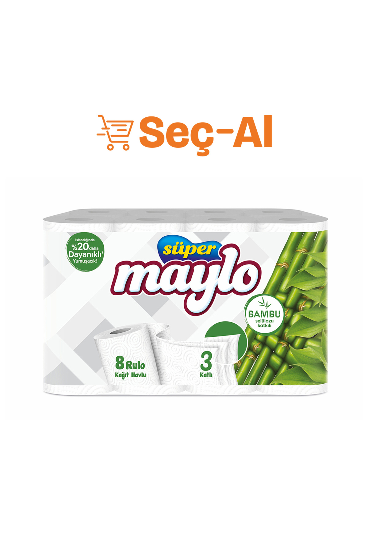 Maylo Süper Maylo Bambu Katkılı Kağıt Havlu 8'li - Fiyatı, Yorumları