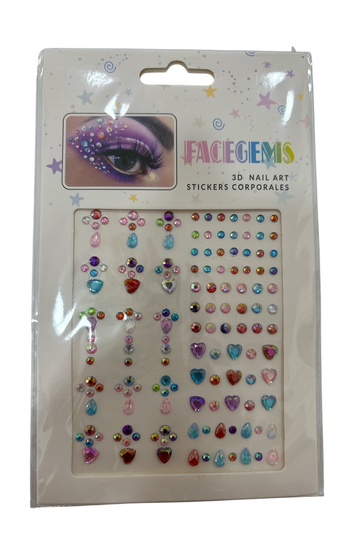 BAEY Kendinden yapışkanlı saç tırnak yüz sticker renkli karışık desenli ...