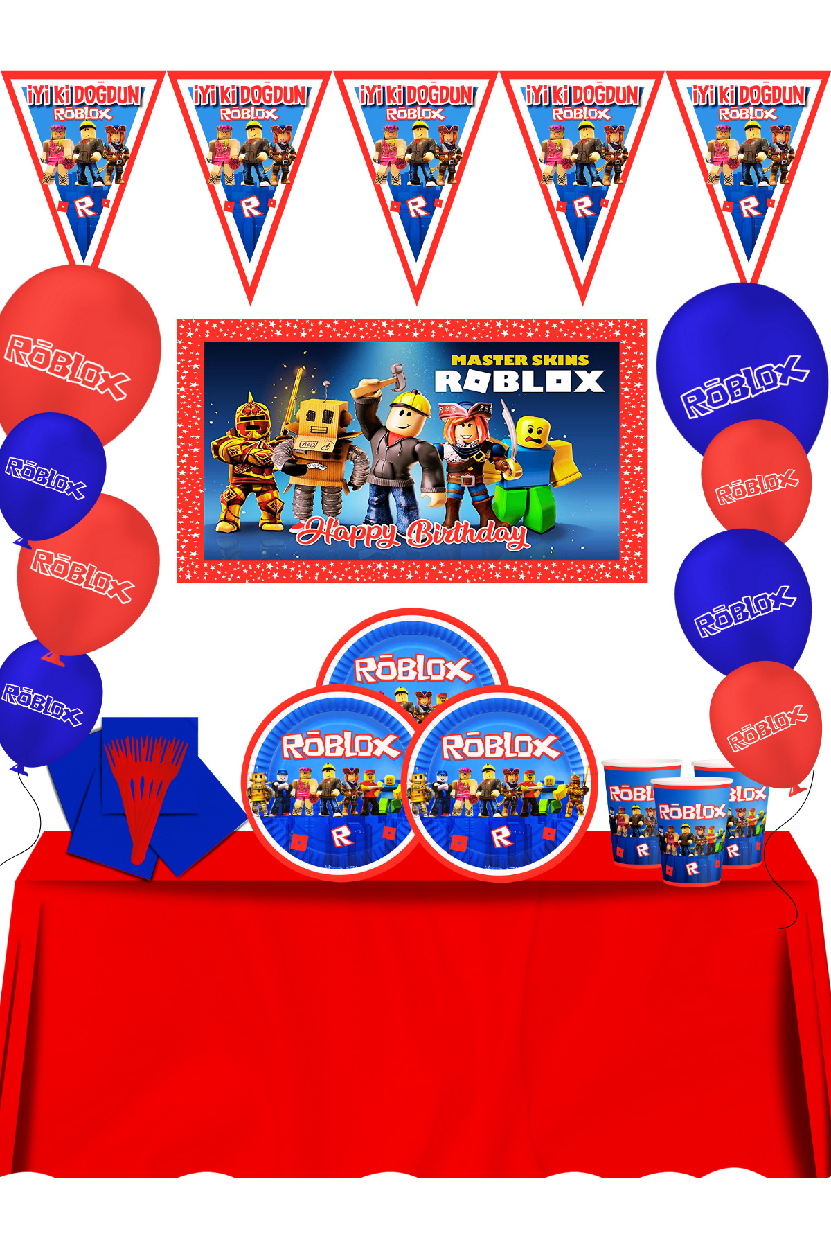 Roblox Robloks 16-Person Birthday Party Decorations Supplies Set with ...