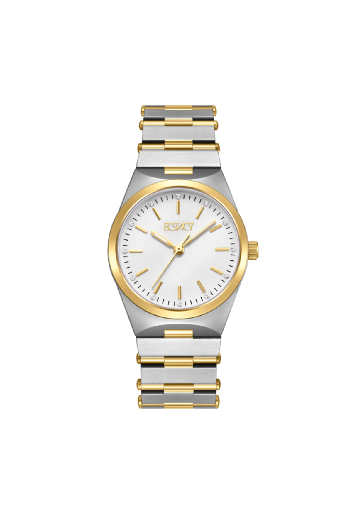 ECSTACY Women's Analog White MOP Dial Watch - E24501-TBTM- Trendyol
