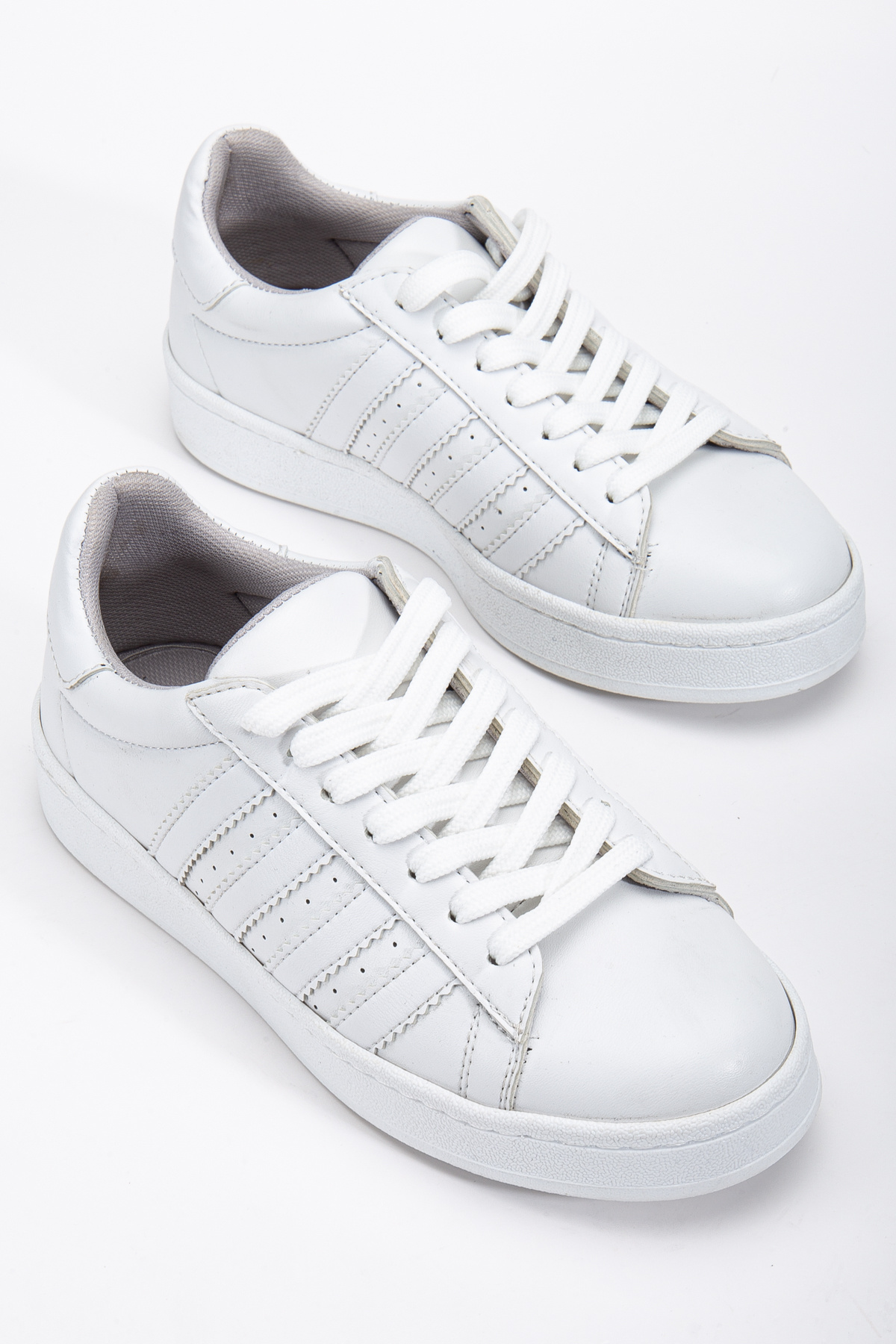 MY GROSS SHOES Kadın Beyaz Ortopedik Günlük Garantili Bağcıklı Yürüyüş ...