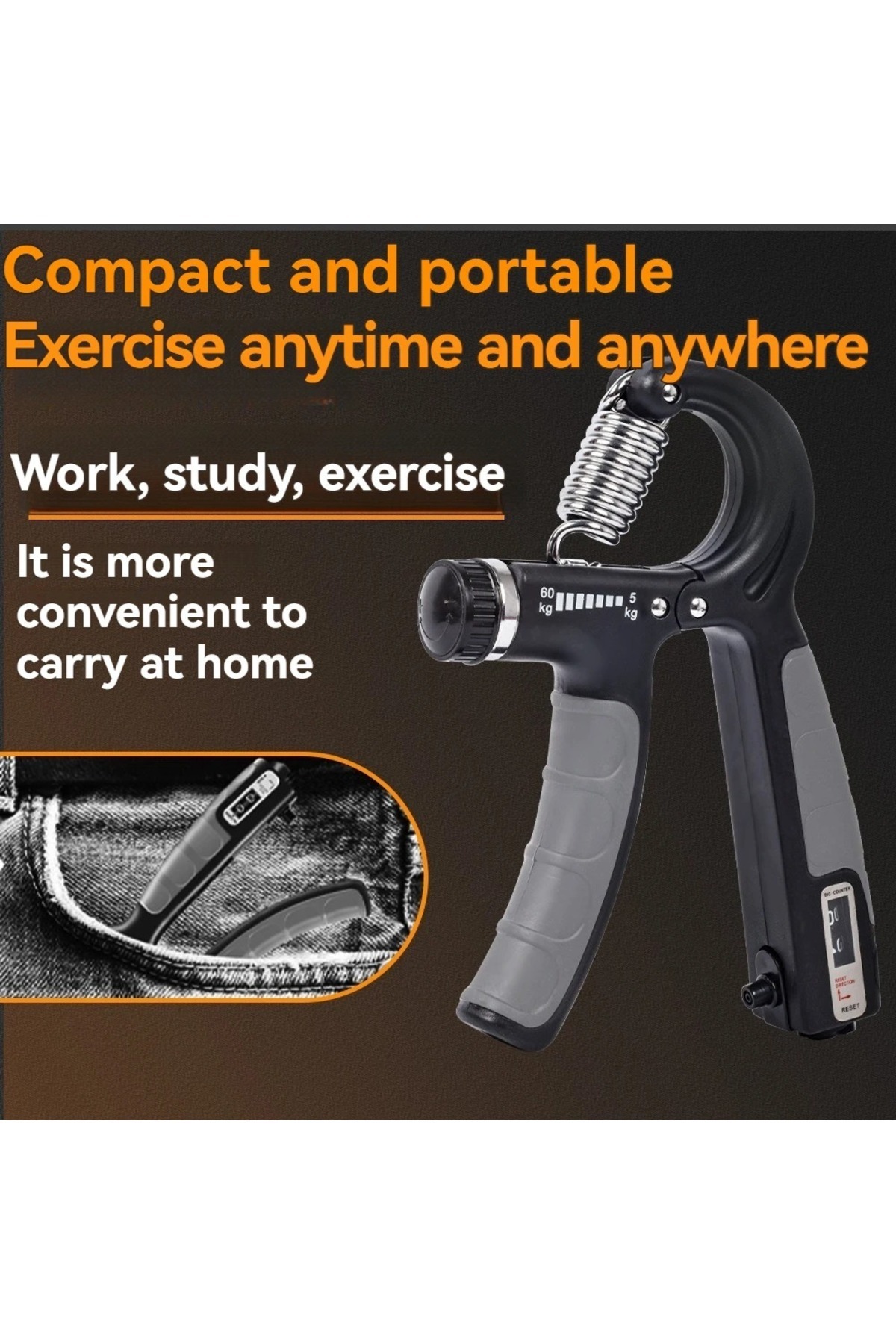 WENTER Siyah El Kol Bilek Güçlendirici Egzersiz Aleti 5-60 Kg Karpal ...