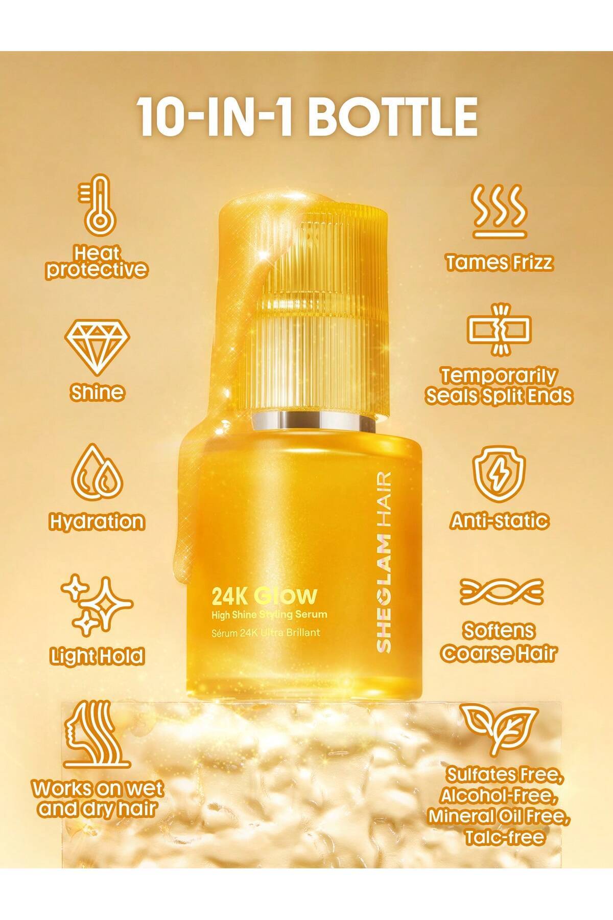 SHEGLAM 24K Glow High Shine Styling Serum-50ml - Fiyatı, Yorumları