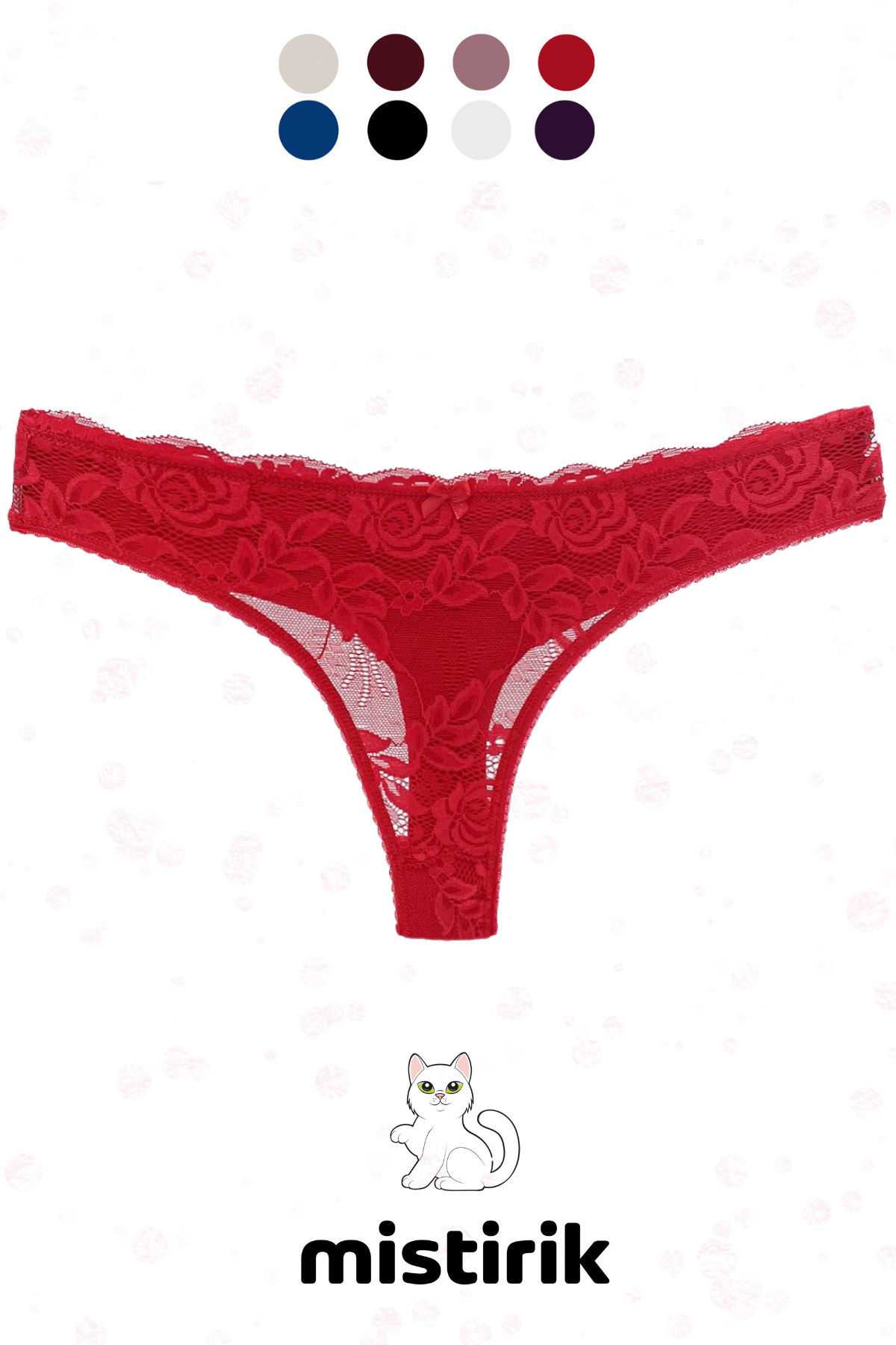 MİSTİRİK Masara Model Esnek Ve Yumaşak Yarı Desenli Spor Tanga Kırmızı ...