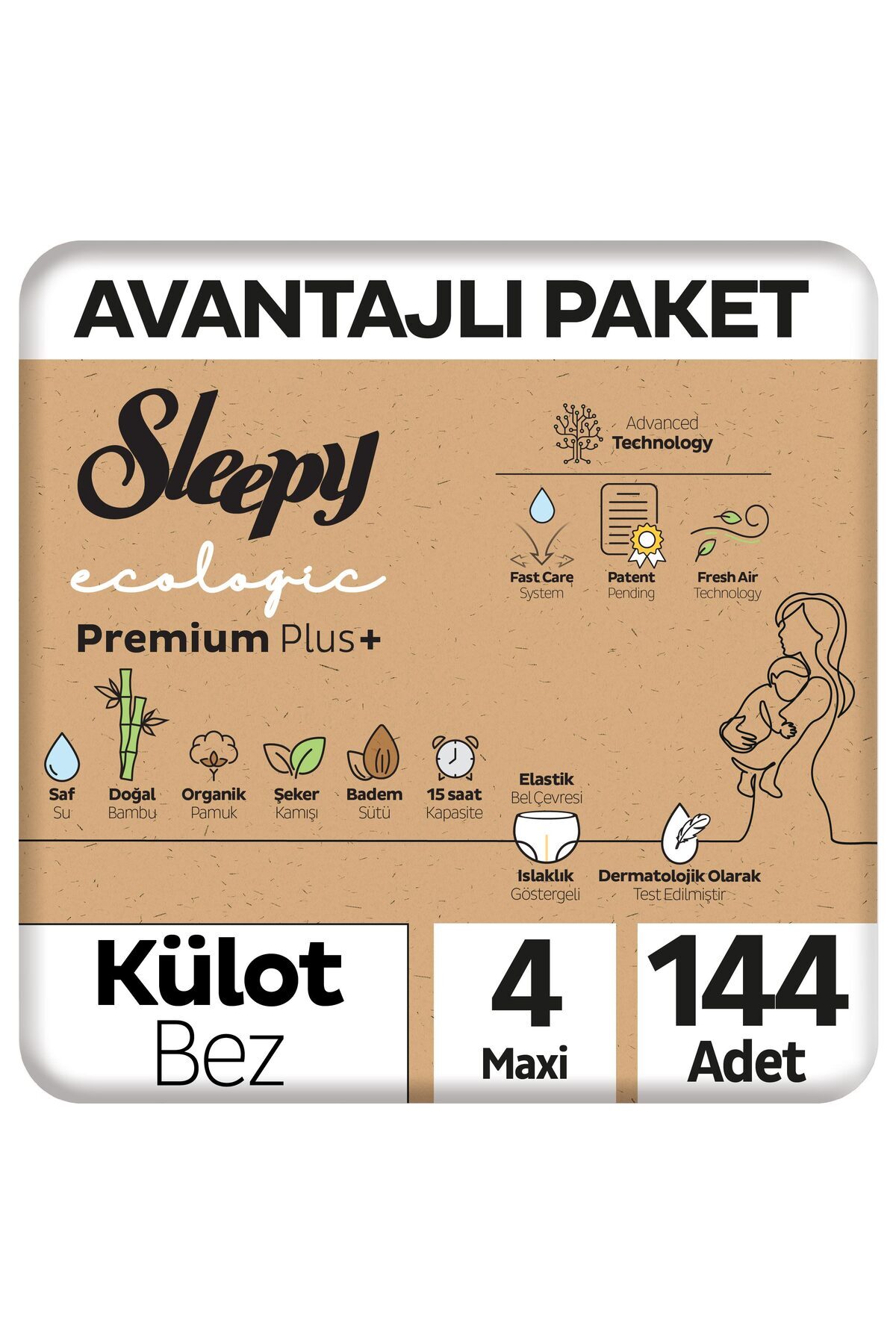 Sleepy Ecologic Premium Plus Avantajlı Paket Külot Bez 4 Numara Maxi ...