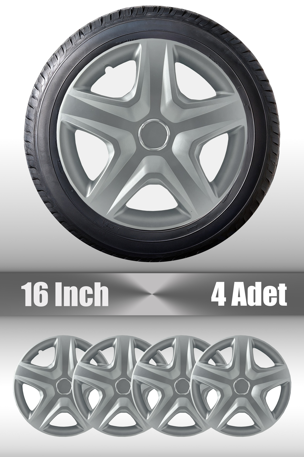 FRWY Renault Clio Symbol Megane 16" Inç Uyumlu 4 Adet 1 Takım Gri Jant ...