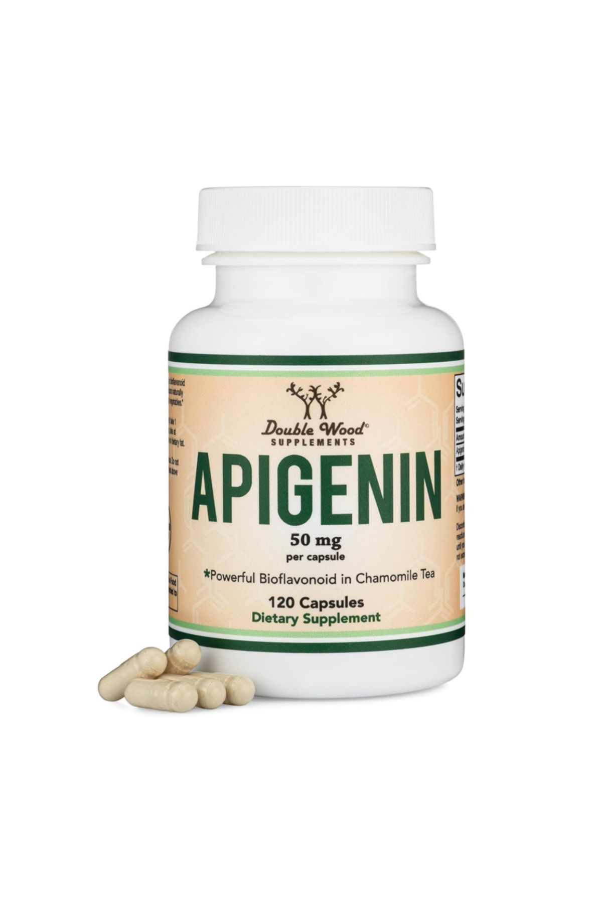 DOUBLE WOOD Apigenin - 50mg per Capsule, 120 Count (Powerful ...